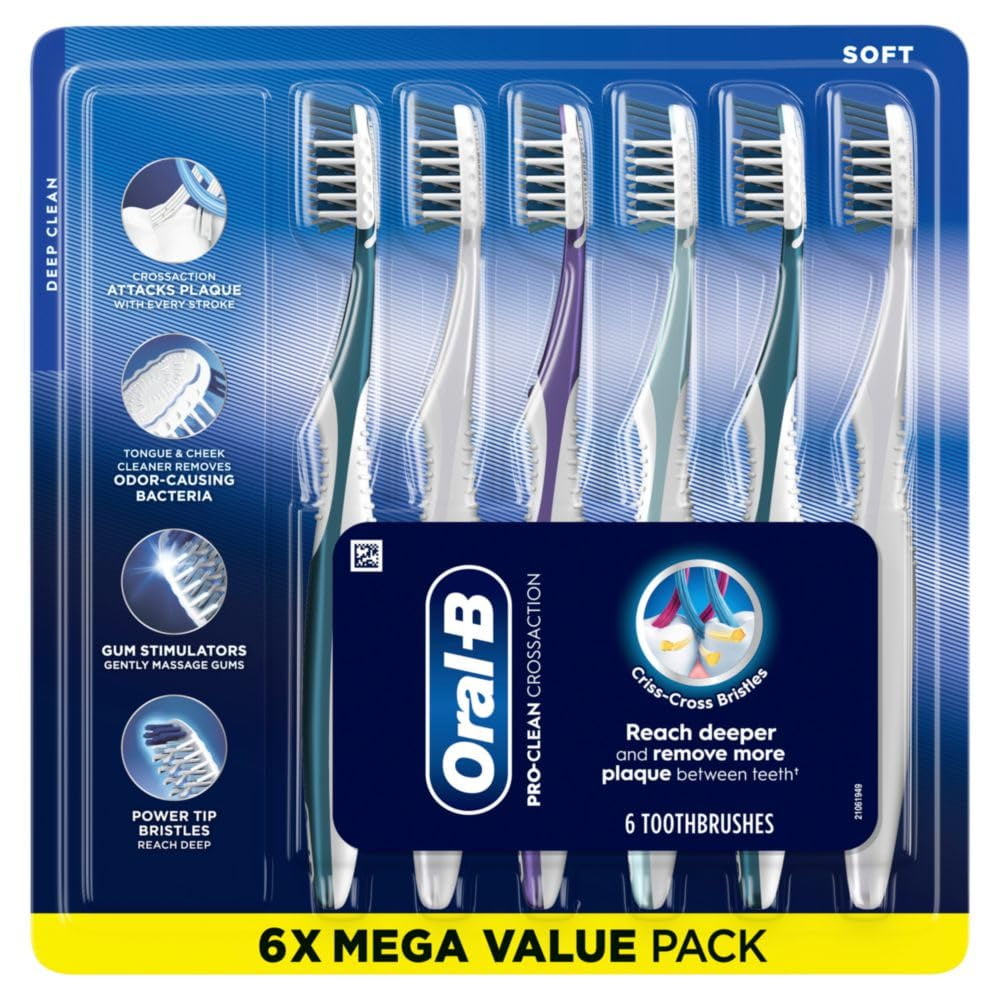 Oral-B Pro Health CrossAction YPF5 All in One Soft Toothbrushes, Deep ...