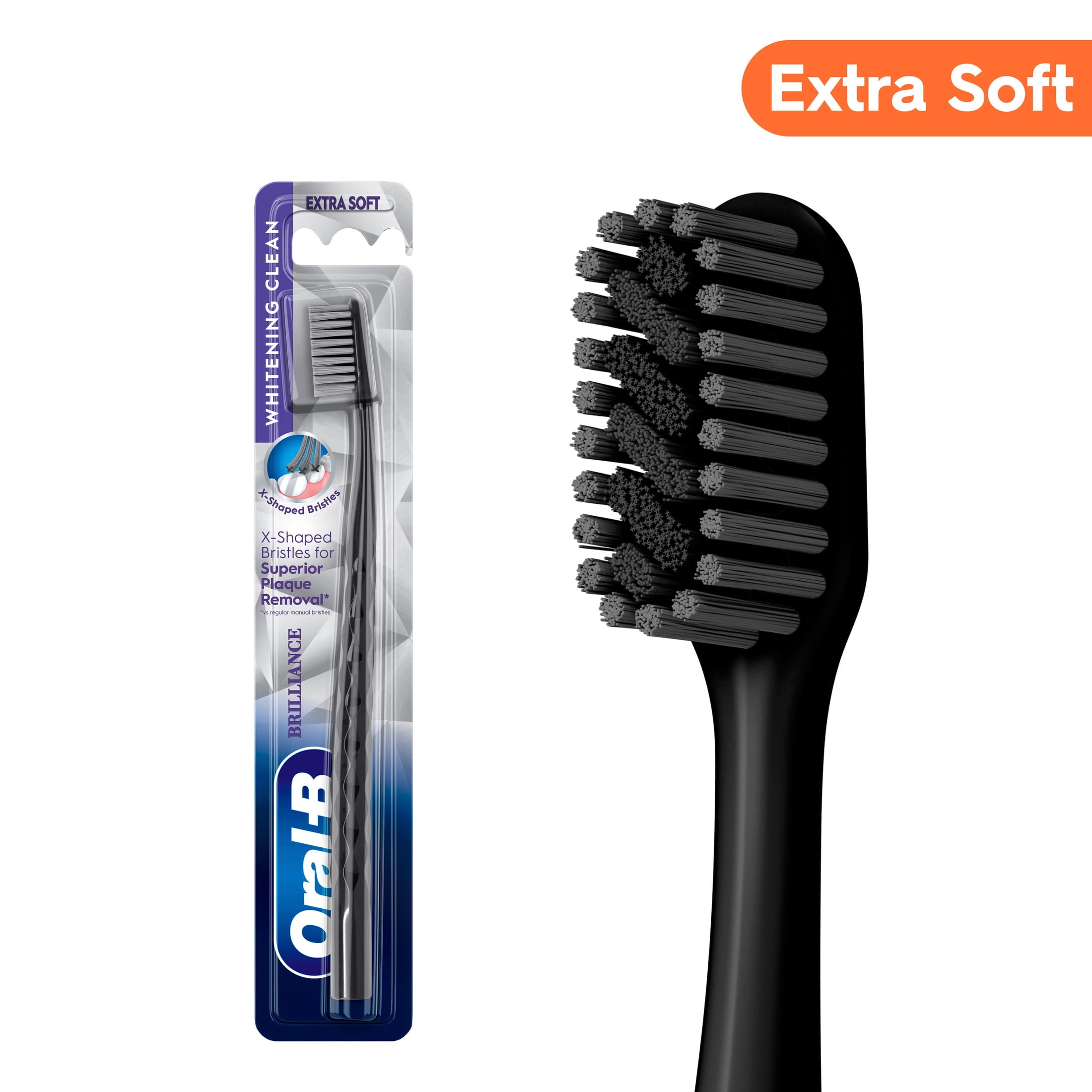 Oral-B Toothbrush Pro Whitening Brilliance, Extra Soft, Black, 1 Count ...