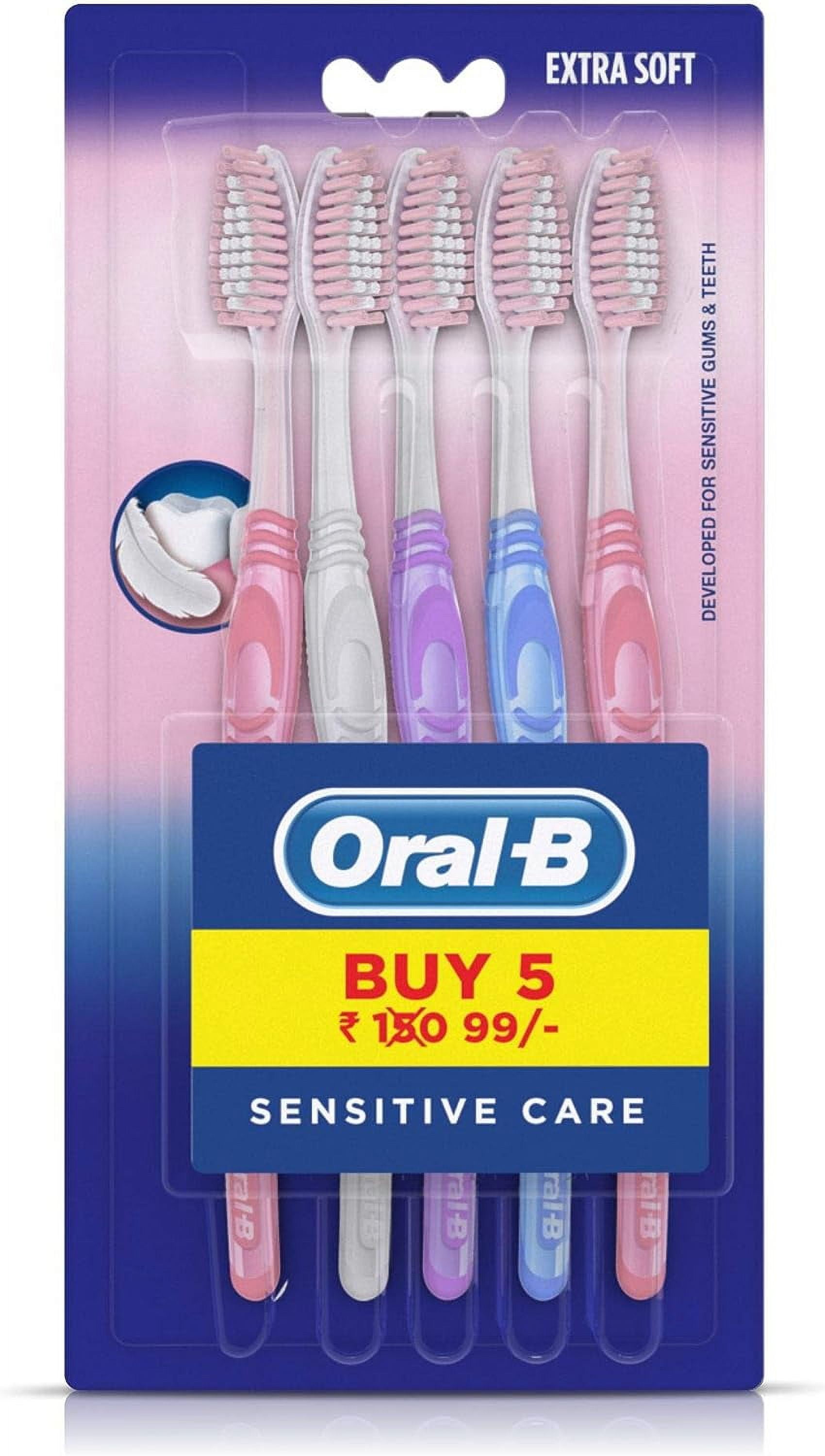Oral-B Sensitive & Gums Toothbrush, Extra Soft (Pack of 5) - Walmart.com