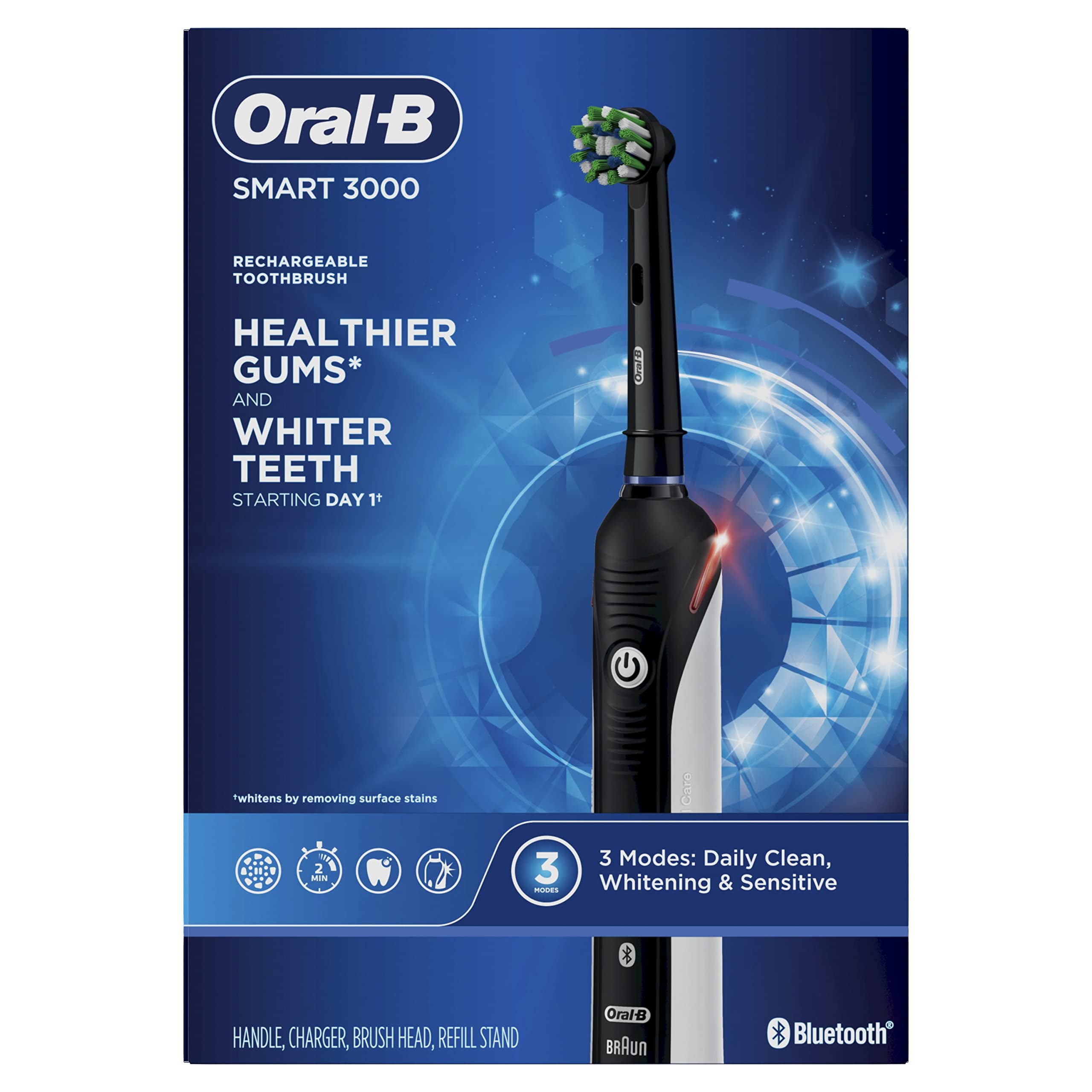 Oral-B Smart 3000 Rechargeable Electric Toothbrush, Black, 1 Ct ...