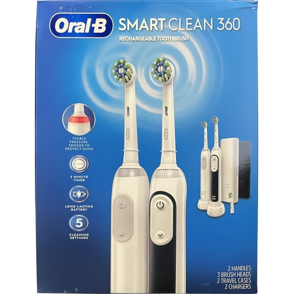 Oral-B Smart Clean 360 Rechargeable Toothbrushes, 2 Pack - Walmart.com