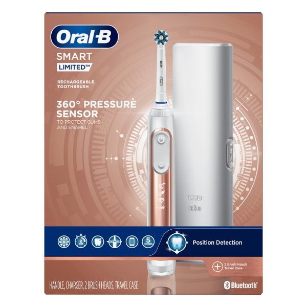 Oral-B Smart Limited Electric Toothbrush, Rose Gold, Rechargeable ...