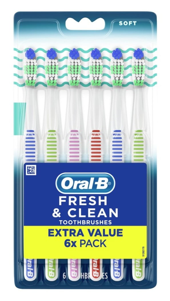 Oral-B Toothbrush Fresh & Clean Soft 6 Pack (Pack of 3) - Walmart.com