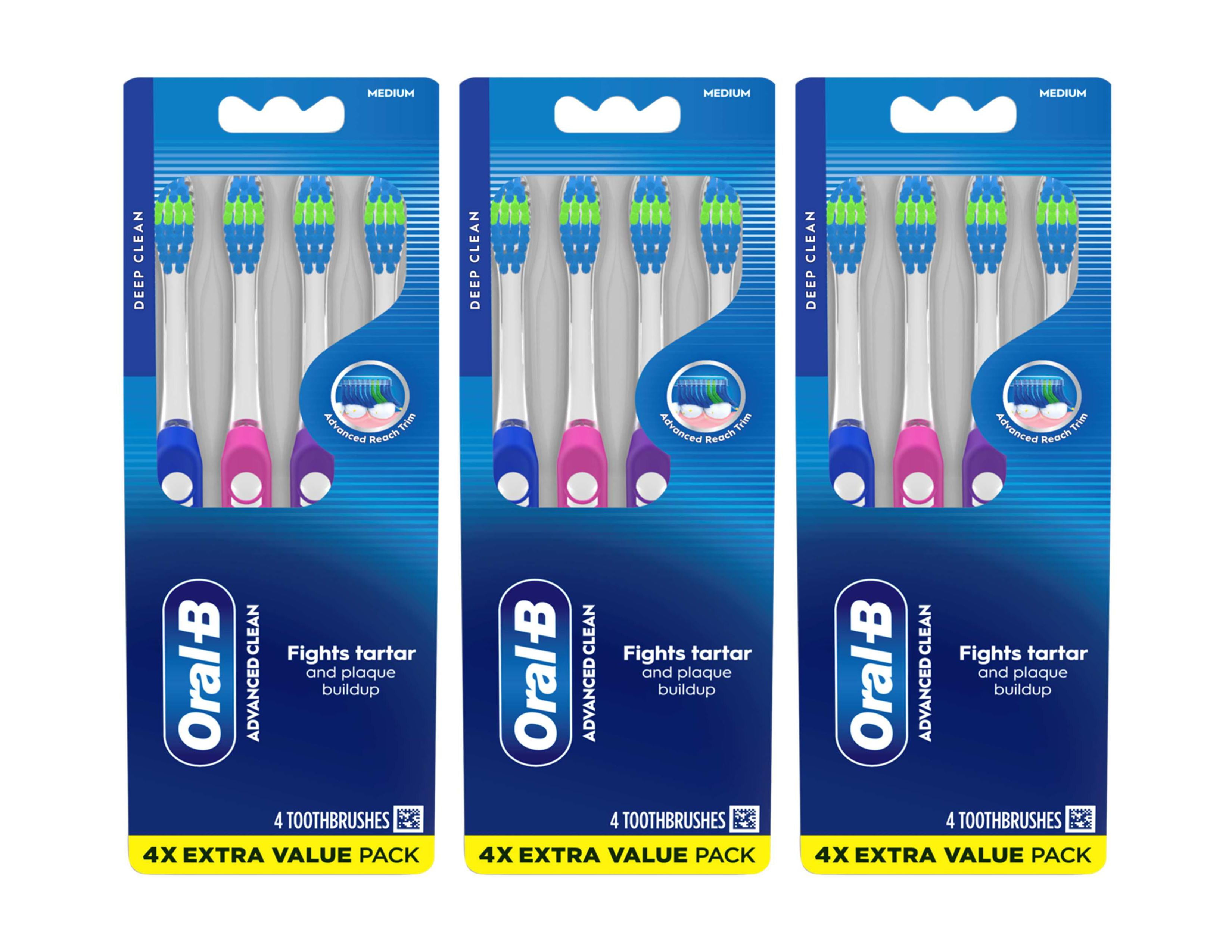 Oral-B Toothbrush Indicator Color Collection Medium 4-Pack (Pack of 3 ...