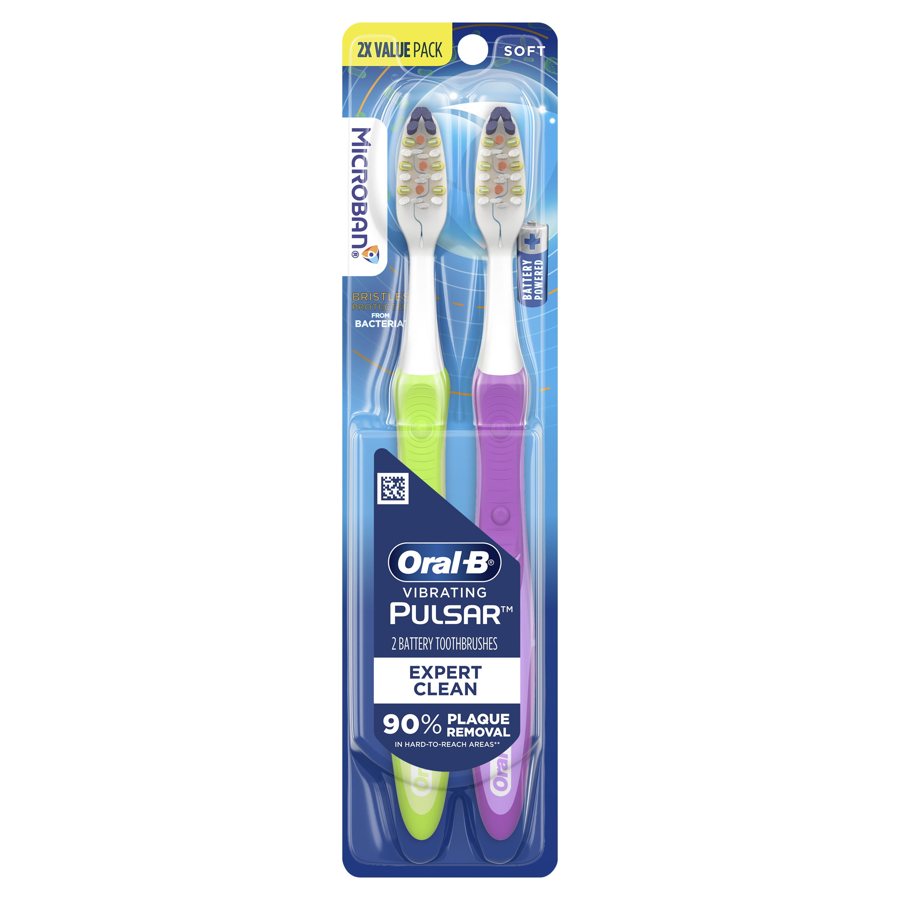 Oral-B Pulsar Microban Battery Powered Toothbrush, Vibrating Bristles ...