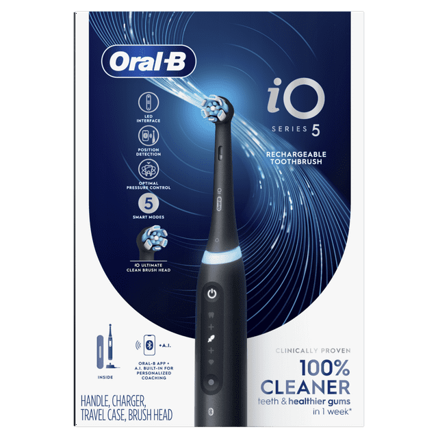 Oral-B iO Series 5 Electric Toothbrush, AI Coaching, Compact Brush Head ...
