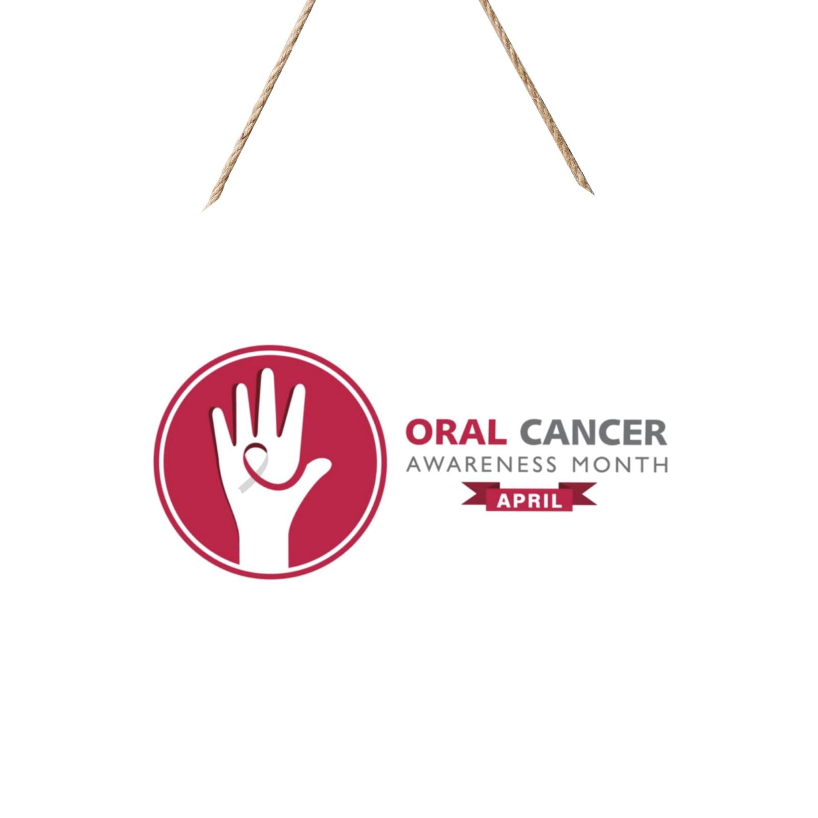 Oral Cancer Awareness Month Wooden Hanging Sign Ornament Welcome Sign ...