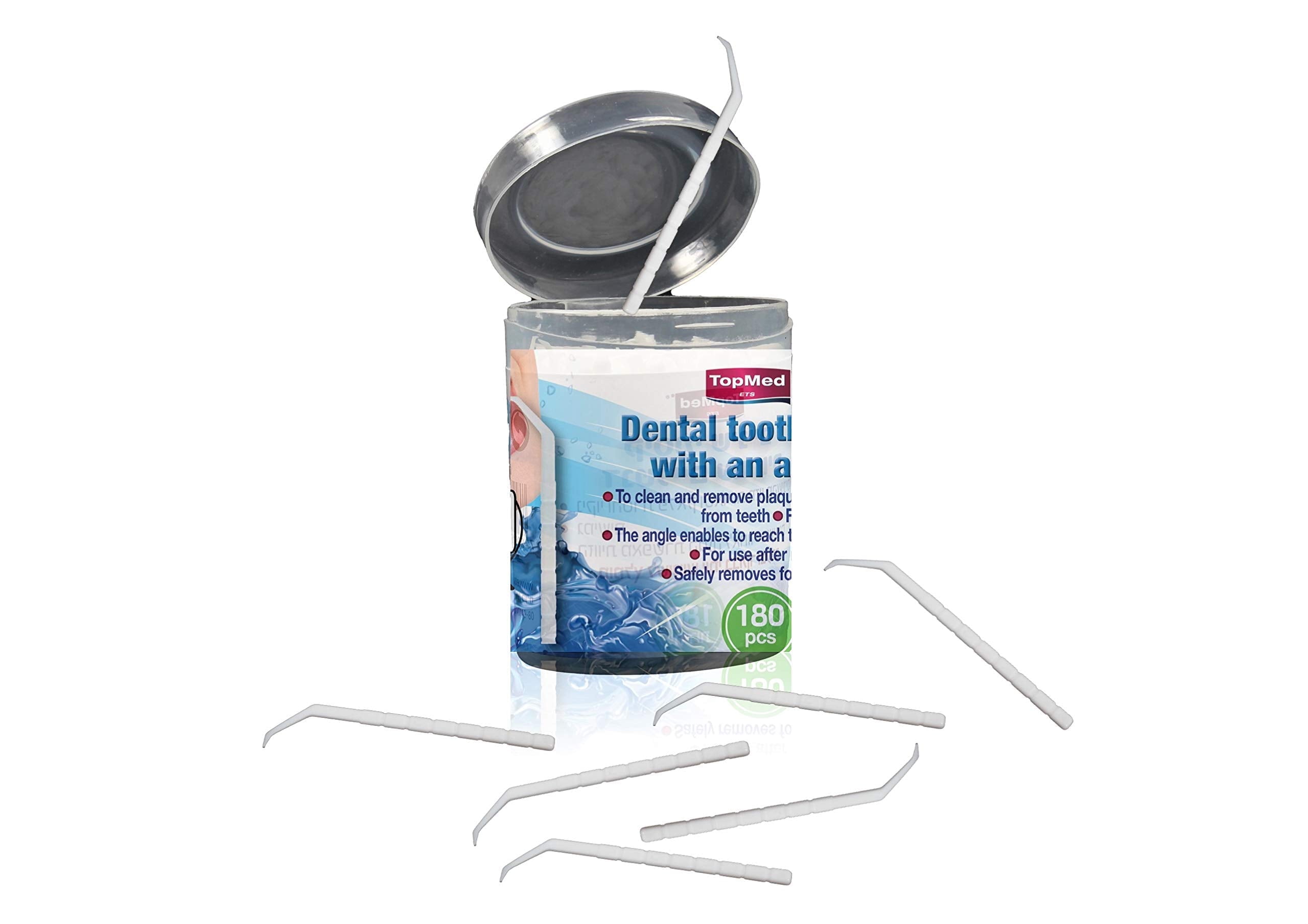 Topmed Ets Angled Dental Floss Picks, 180 Count, White - Walmart.com