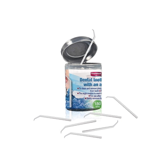 TOPMED ETS, Dental Floss Picks, 180 Count, Angled Plastic Design ...
