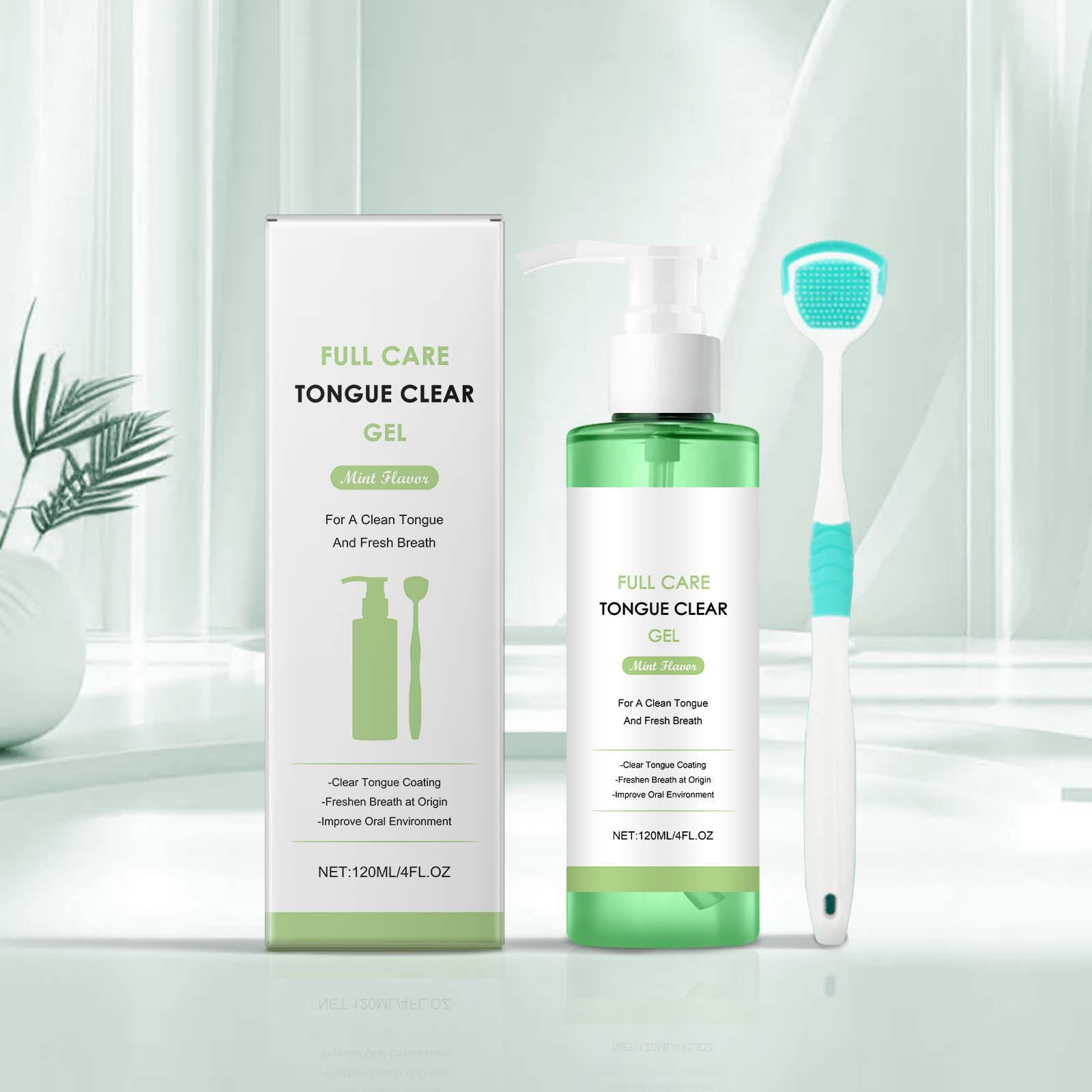 Oral Cleaning Gel Set for Tongue Coating & Fresh Breath - Gentle ...