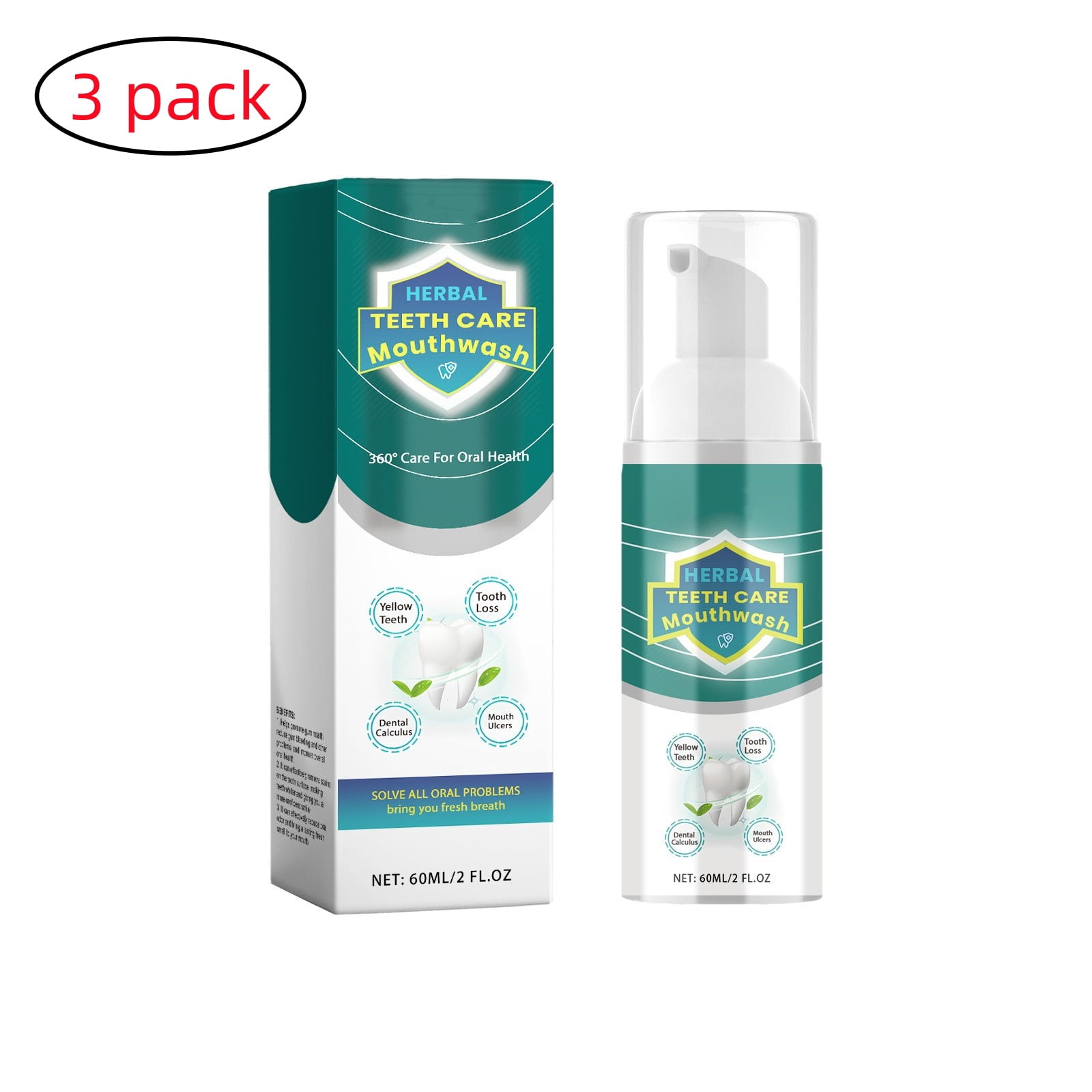 Oral Cleaning Mousses 60ml, Teeth Mouthwash Teeth Mouth Wash - Solve ...