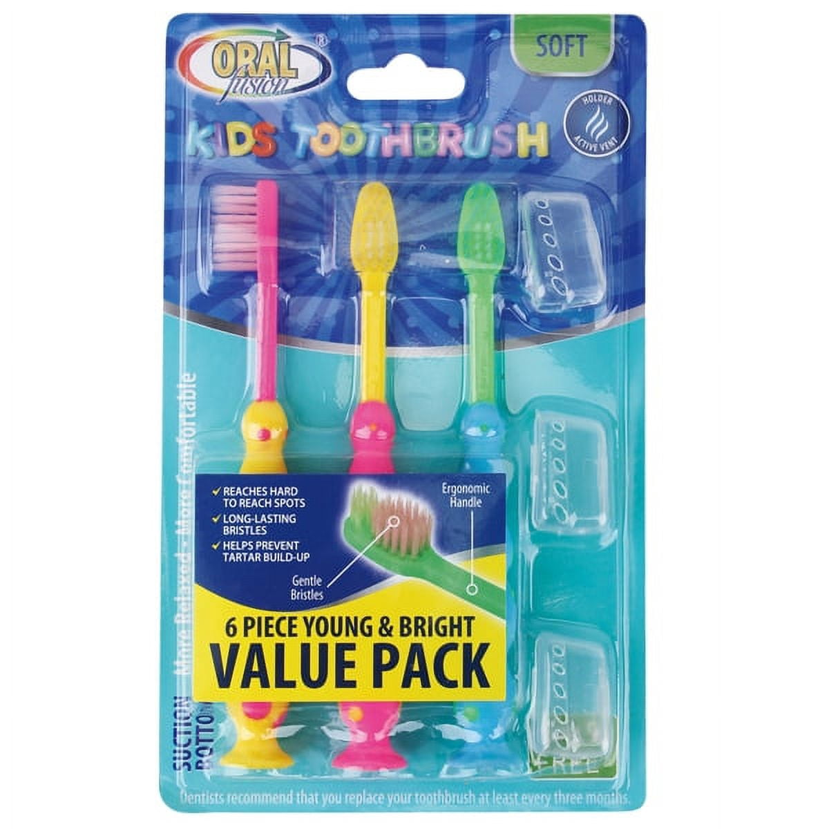 Oral Fusion Toothbrush Kids 6PC w/ Suction Dots - Walmart.com