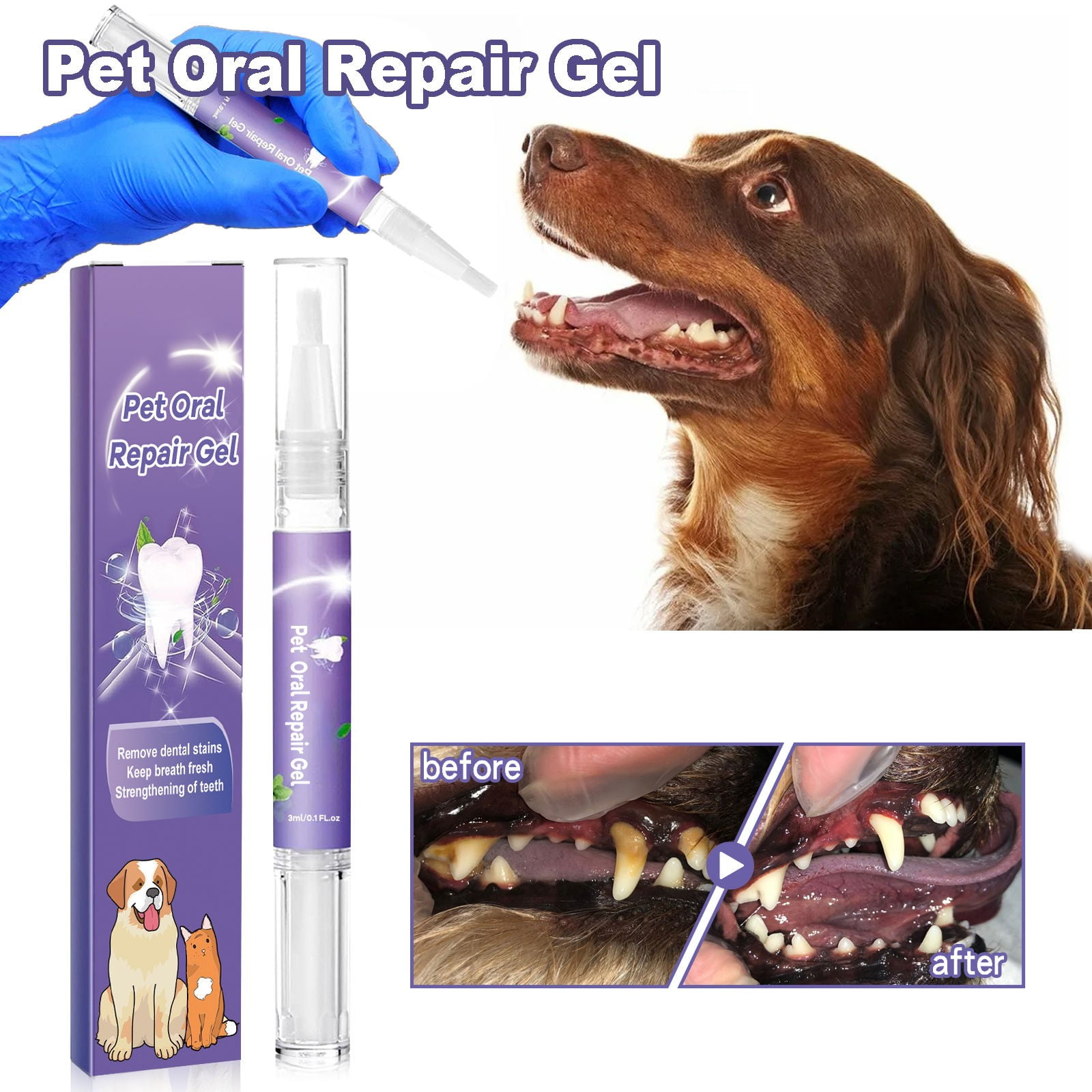 Oral Hygiene Products Pet Oral Gel Pet Toothpaste Clean Teeth 3Ml ...
