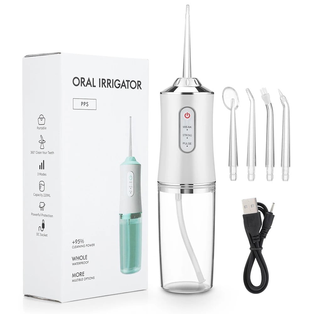 Oral Irrigator Portable Dental Water Flosser USB Rechargeable Water Jet ...
