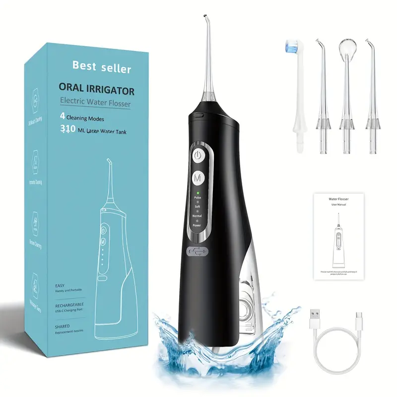Oral Irrigator USB Rechargeable Water Flosser Portable Dental Water Jet ...