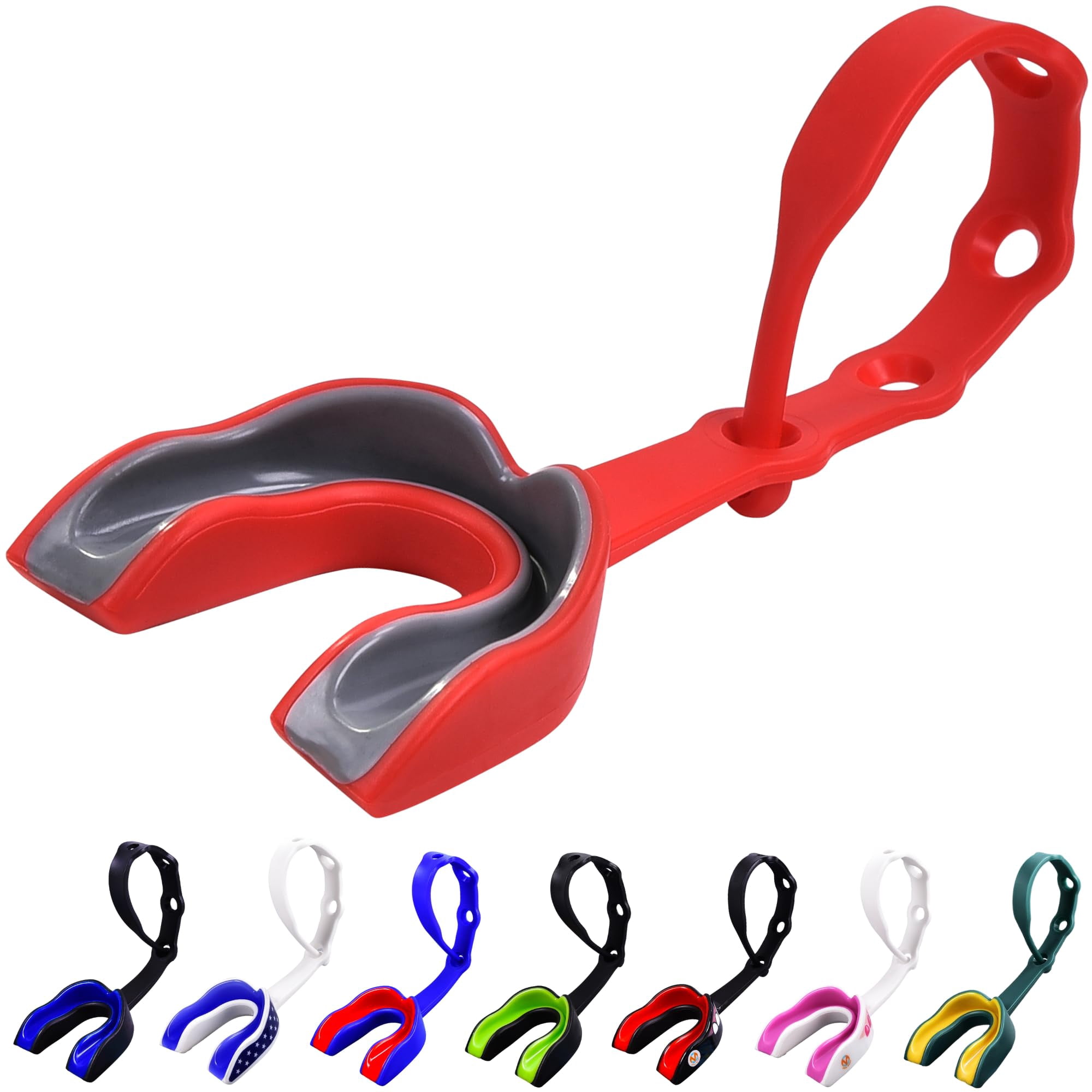 Oral Mart Red/Gray Strapped Youth Mouth Guard for Kids - Sports ...