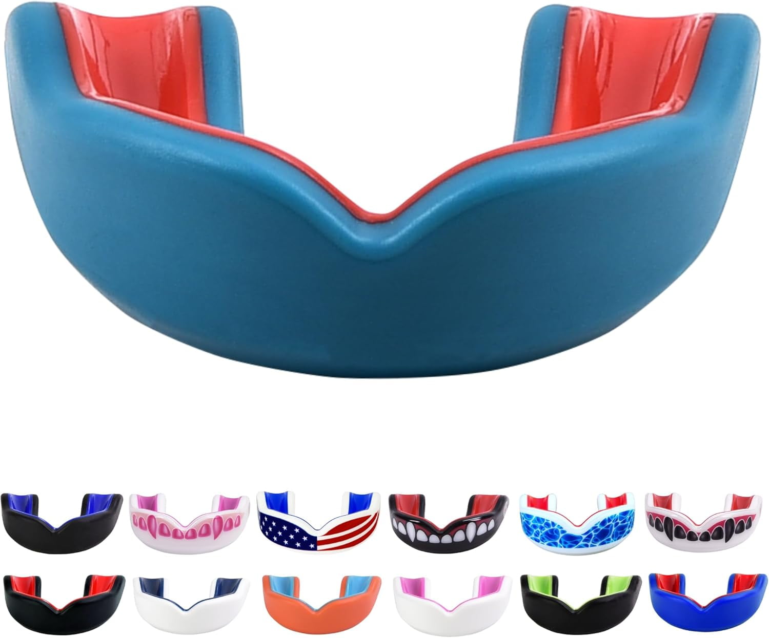 Oral Mart Youth Mouth Guard (2024 Aqua/Red) for Kids - Youth Mouthguard ...