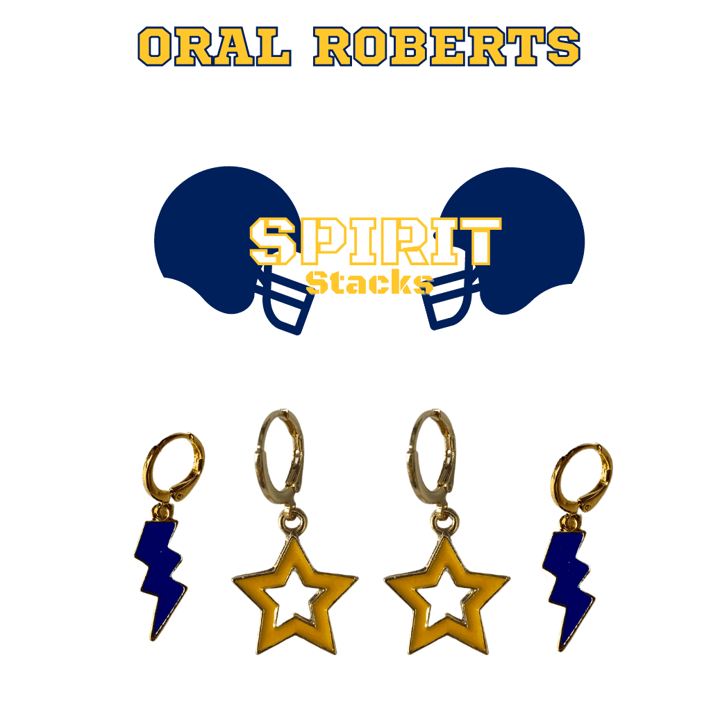 Oral Roberts University Spirit Stack navy mini enamel bolts and golden ...