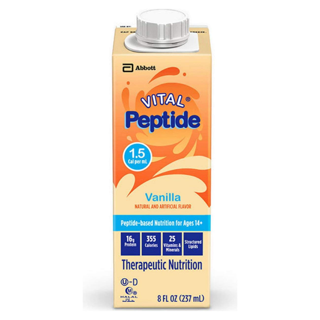 Abbott Vital Peptide 1.5 Cal, Complete Nutrition, 8 oz Vanilla Liquid, 24 Count - Walmart.com