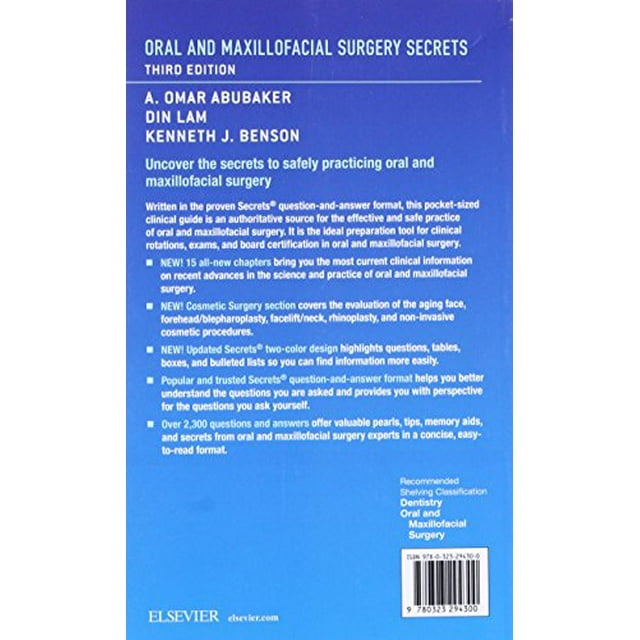 Pre-Owned Oral and Maxillofacial Surgery Secrets, 9780323294300, 0323294308, Paperback, 3 ...