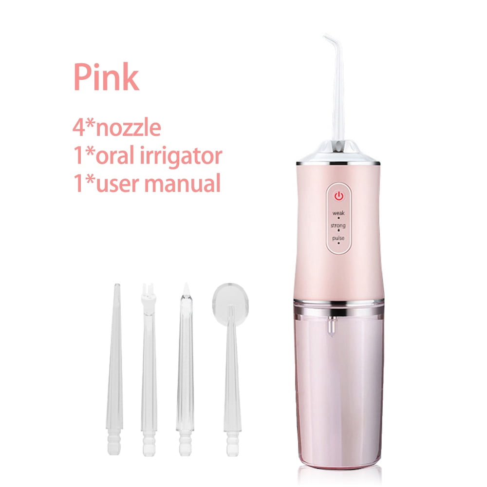Oral irrigator portable dental water flosser usb rechargeable water jet floss tooth pick 4 jet ...