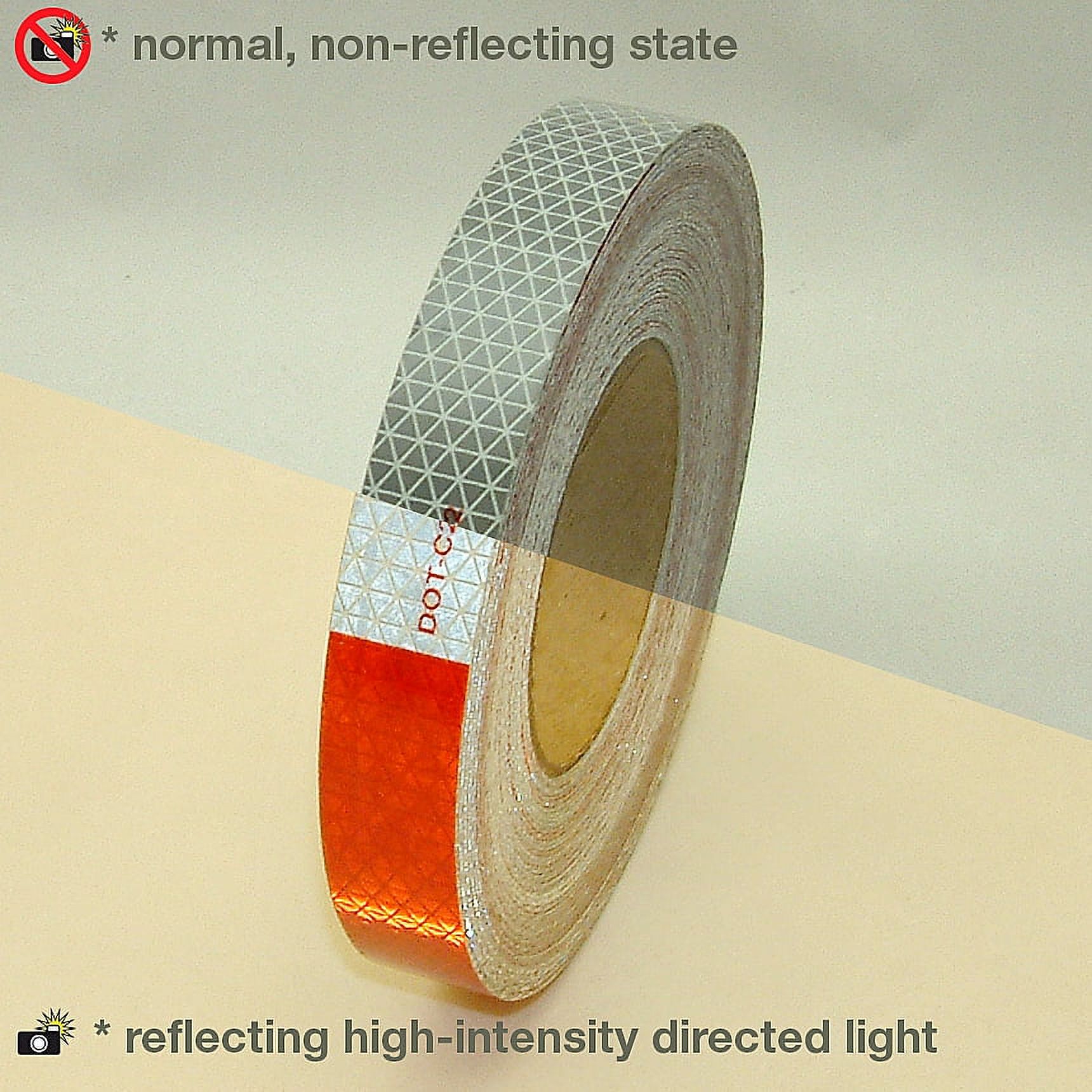 Oralite (Reflexite) V92 Daybright Microprismatic Conspicuity Tape: 1 in x 50 yds. (Alternating 6 ...