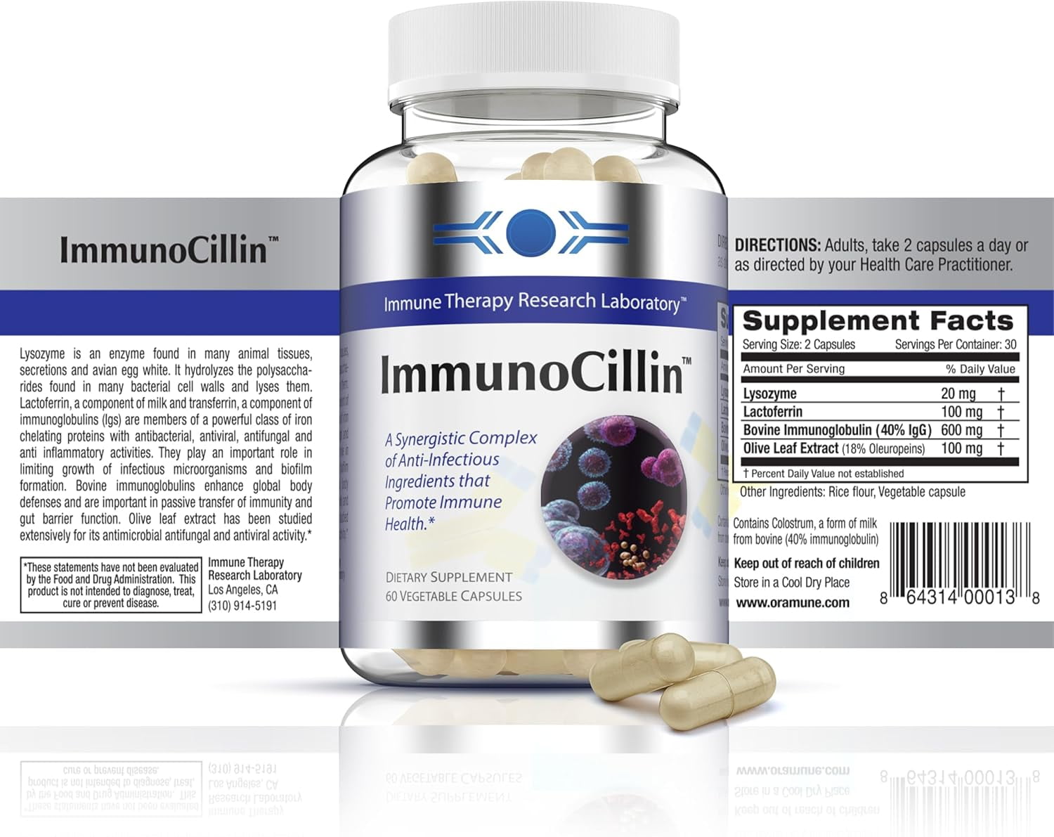 Oramune ImmunoCillin, Immune Support Supplements with Lysozyme ...