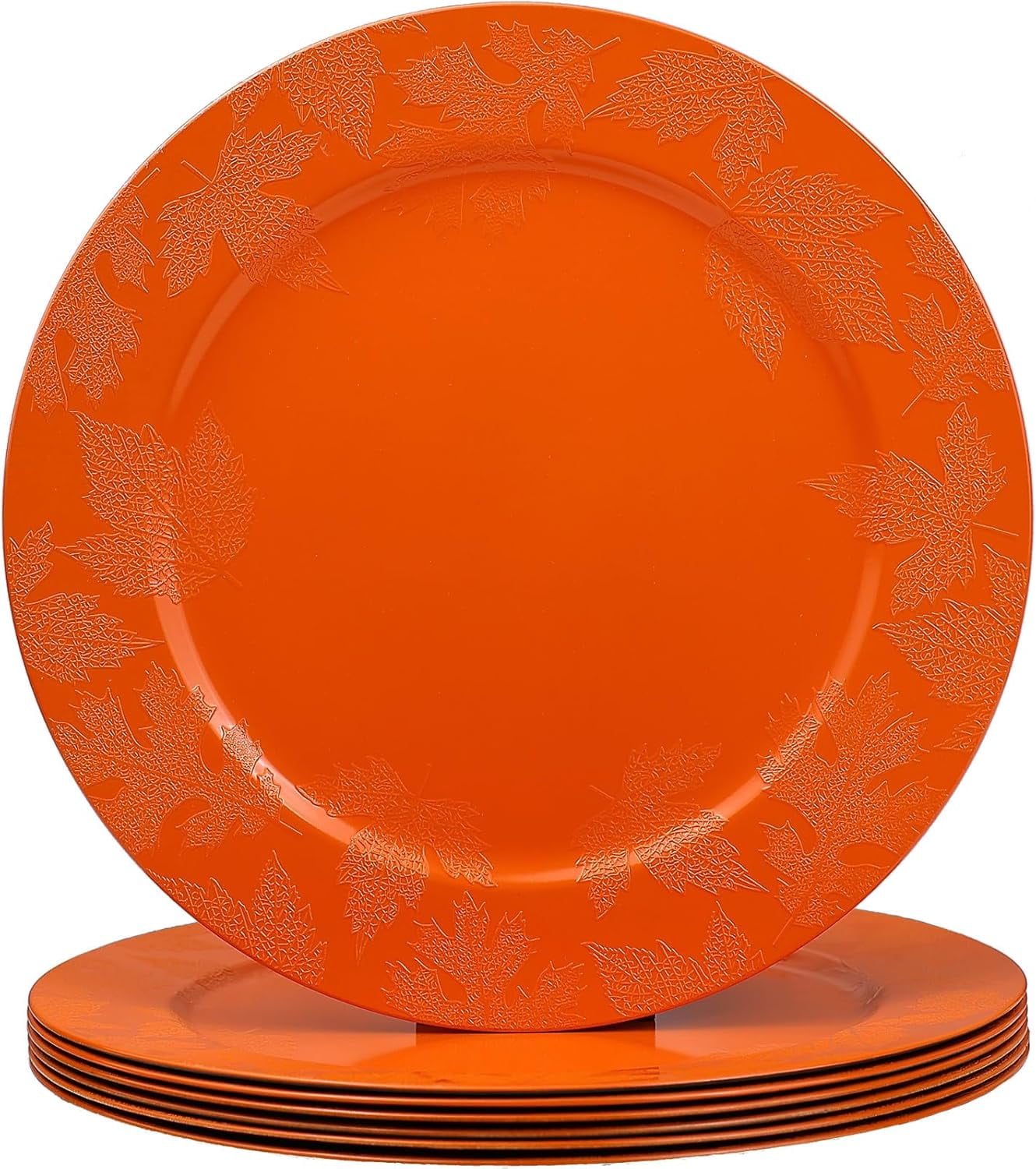 Oran Fall Leaves Charr Plates Set of 6, 13" Maple Leaves Plastic Charrs ...