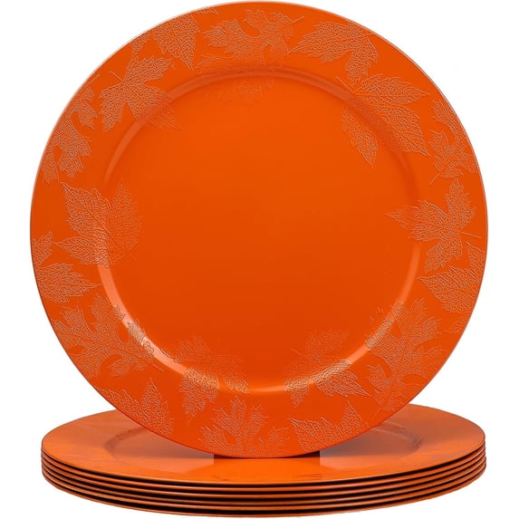 Oran Fall Leaves Charr Plates Set of 6, 13" Maple Leaves Plastic Charrs ...