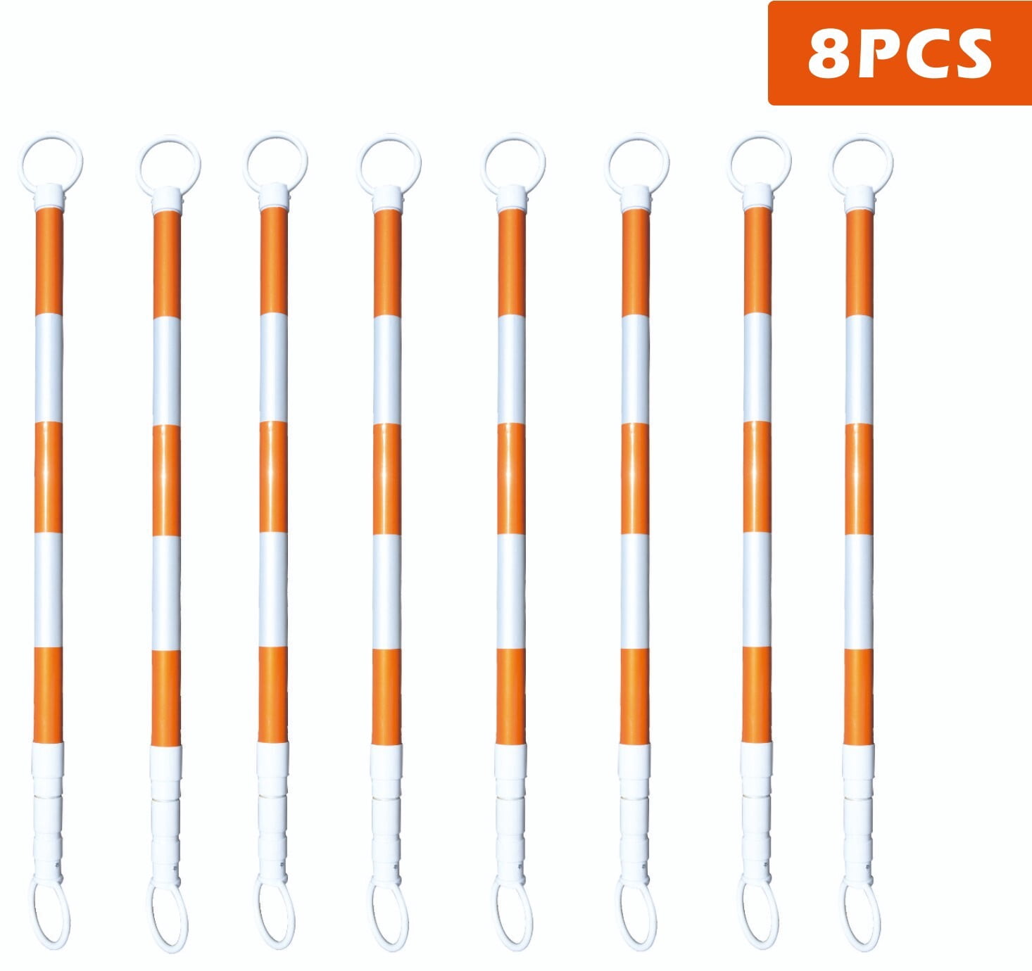Orancl 8pcs 4-8.8Ft Retractable Traffic Cone Bar Barrier for Secure ...