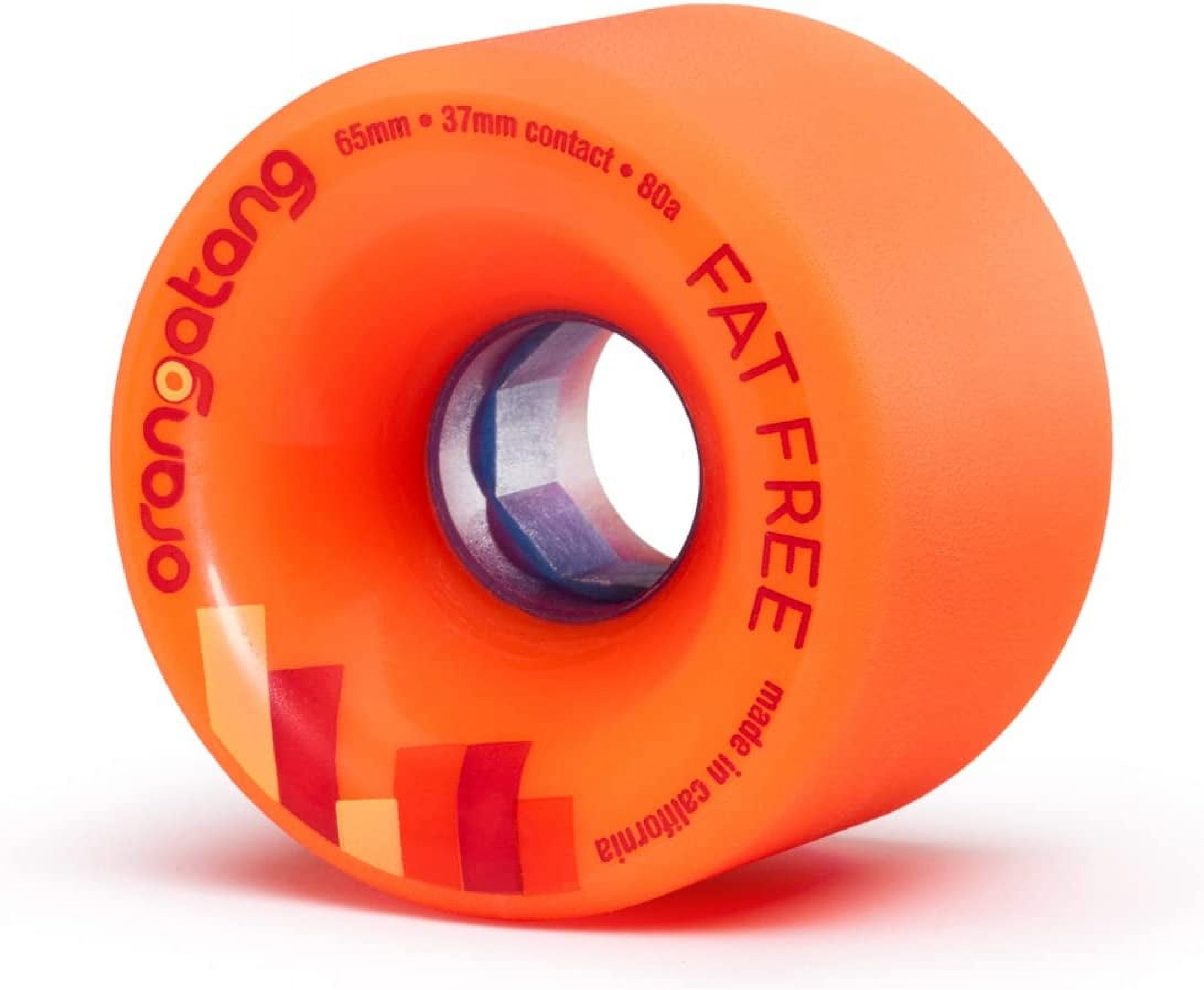 Orangatang Fat Free 65 mm Freeride Longboard Skateboard Wheels (Set of ...