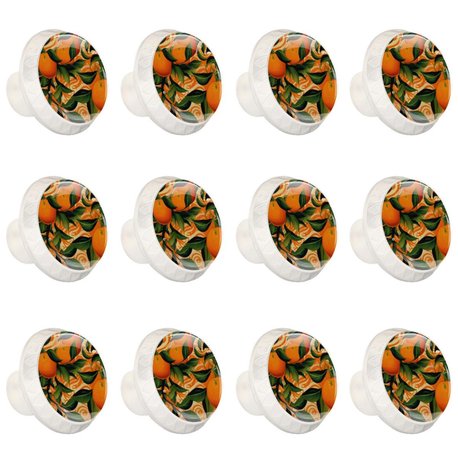 Orange 12 Pcs White Round Drawer Pulls with Screws,ABS and Glass ...