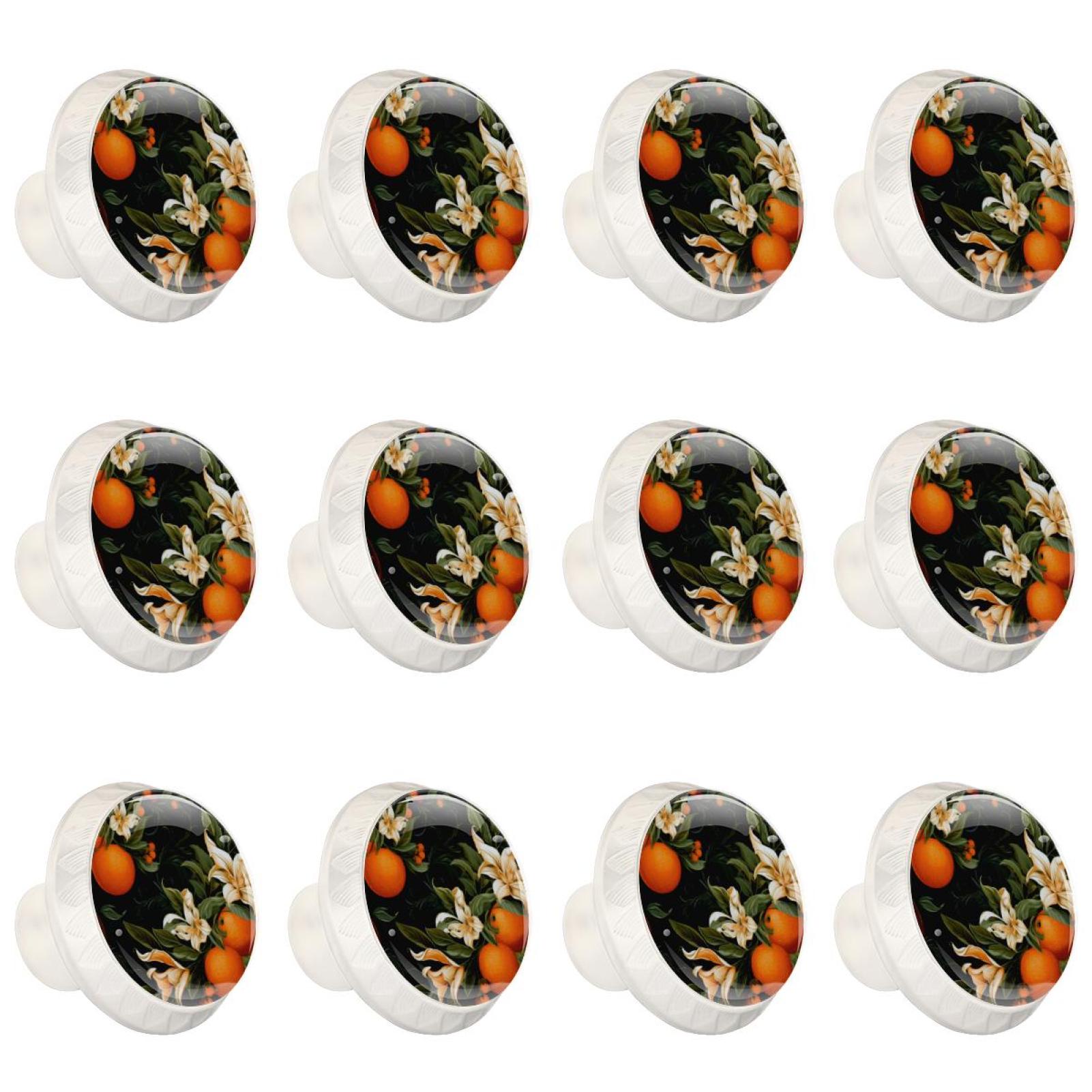 Orange 12 Pcs White Round Drawer Pulls with Screws,ABS and Glass ...