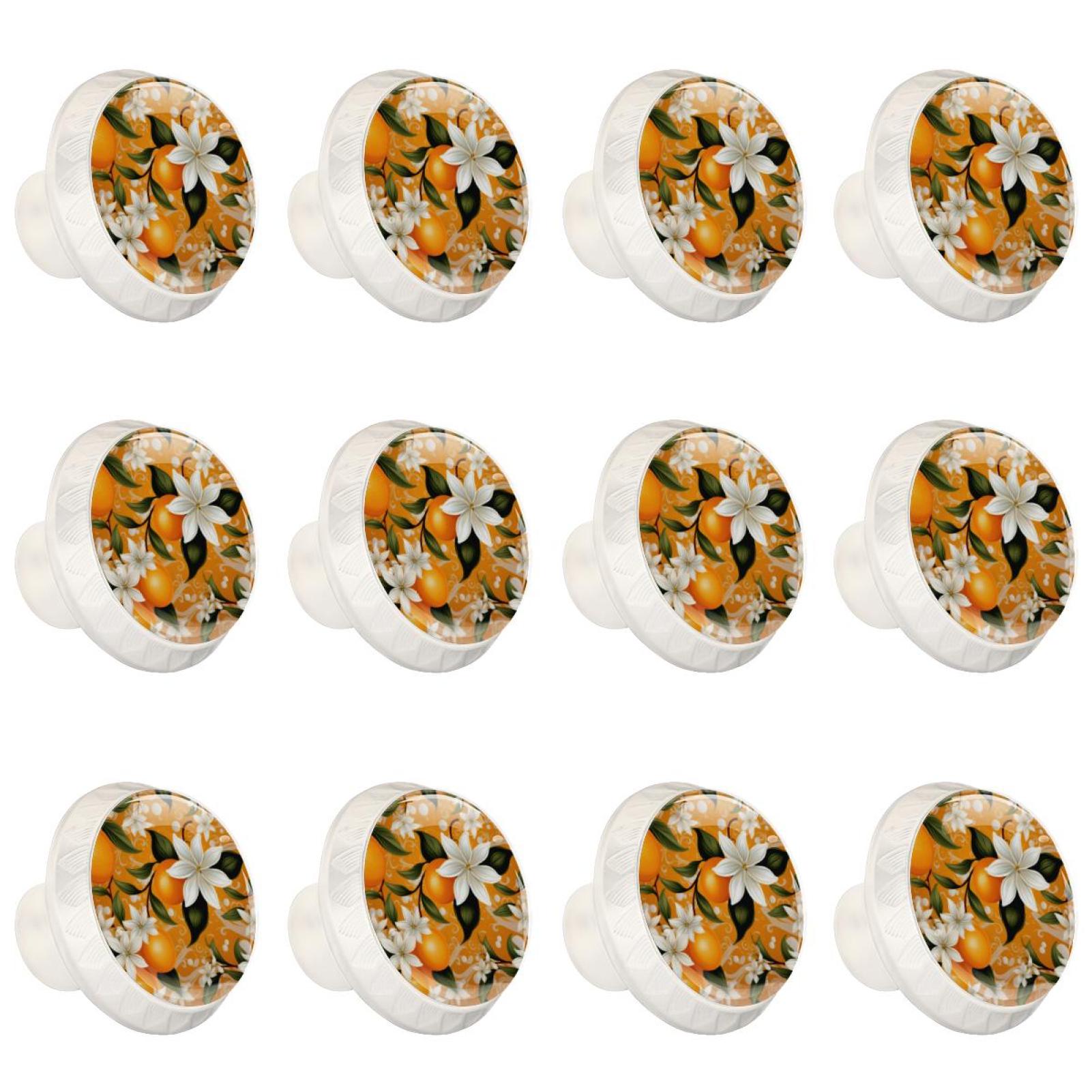 Orange 12 Pcs White Round Drawer Pulls with Screws,ABS and Glass ...