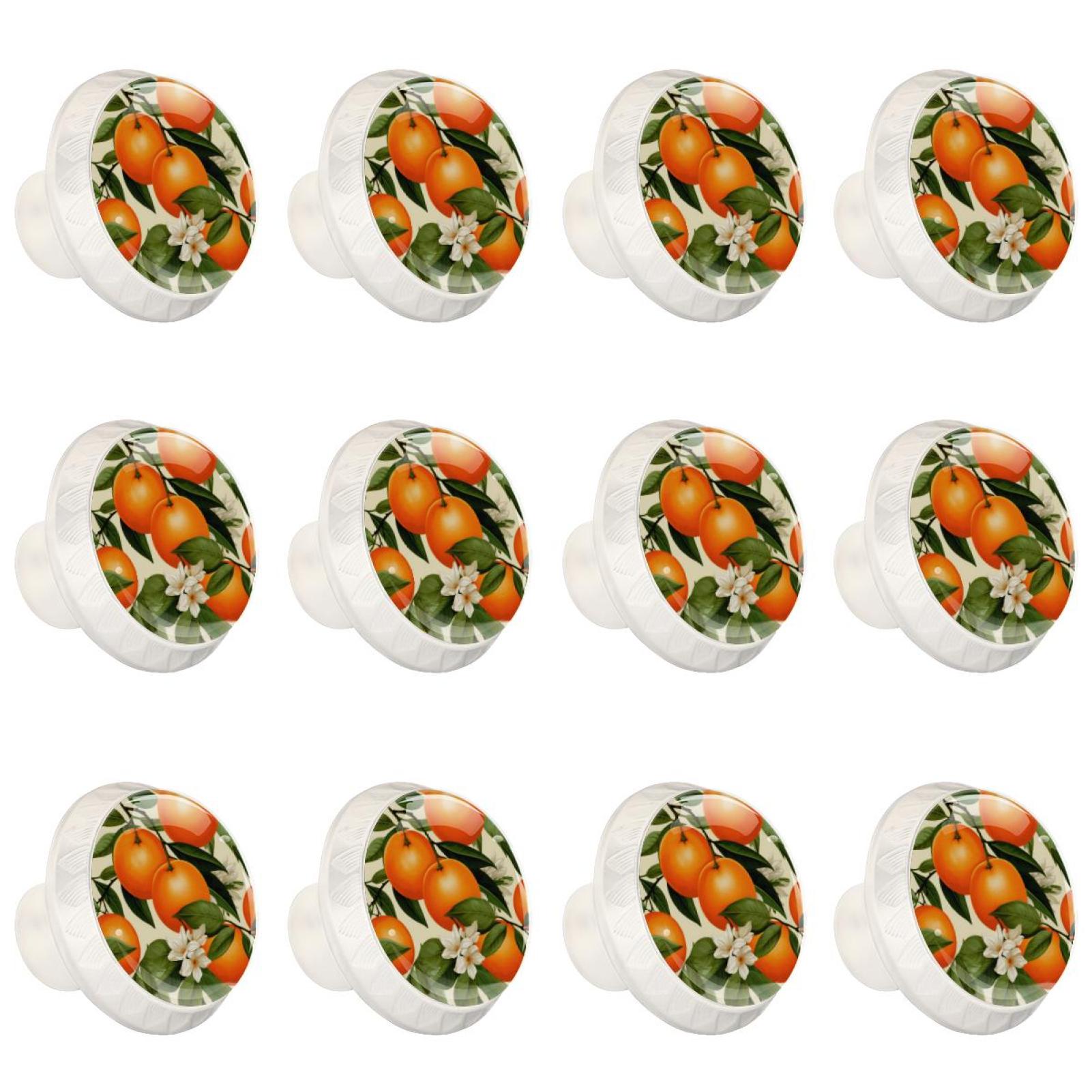 Orange 12 Pcs White Round Drawer Pulls with Screws,ABS and Glass ...