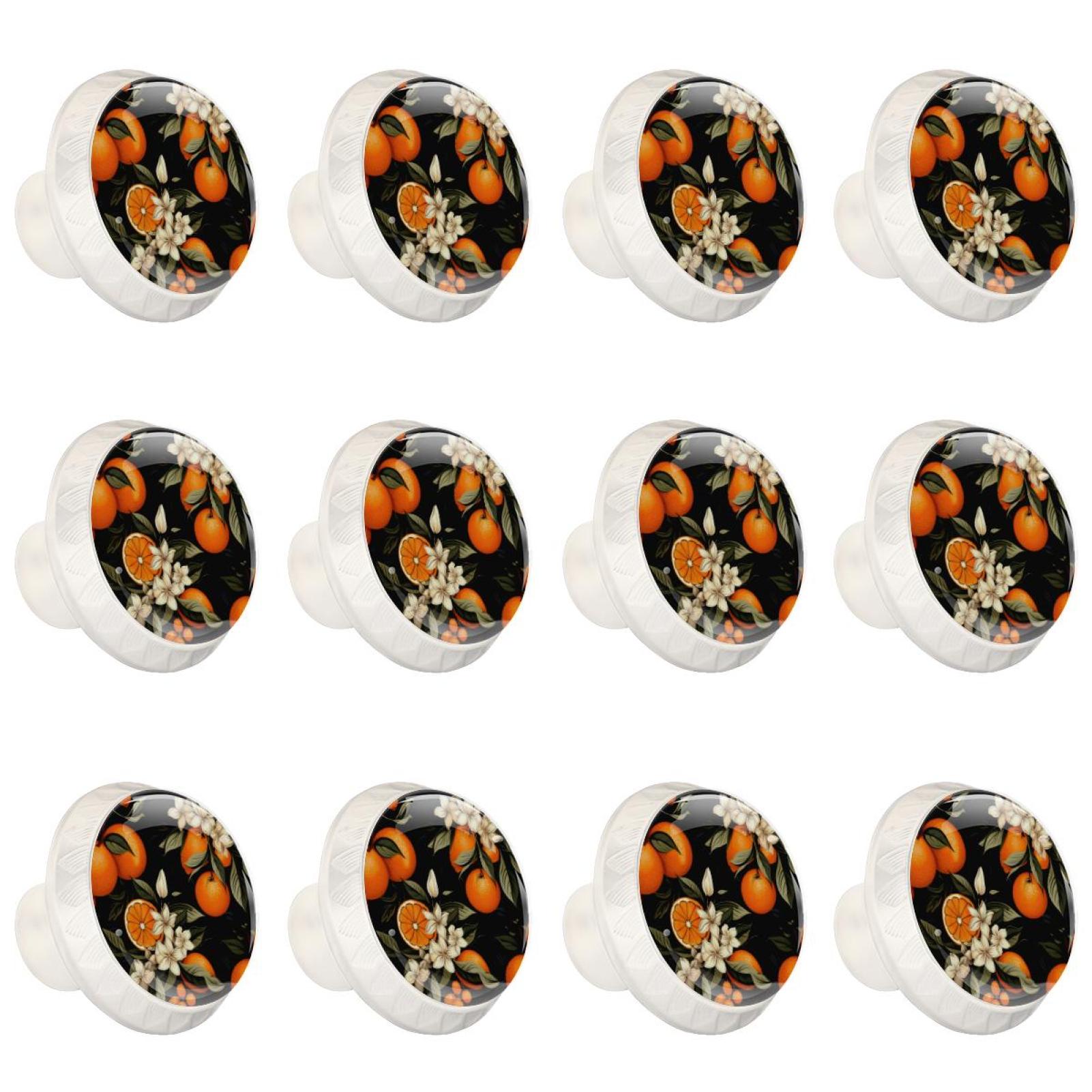Orange 12 Pcs White Round Drawer Pulls with Screws,ABS and Glass ...