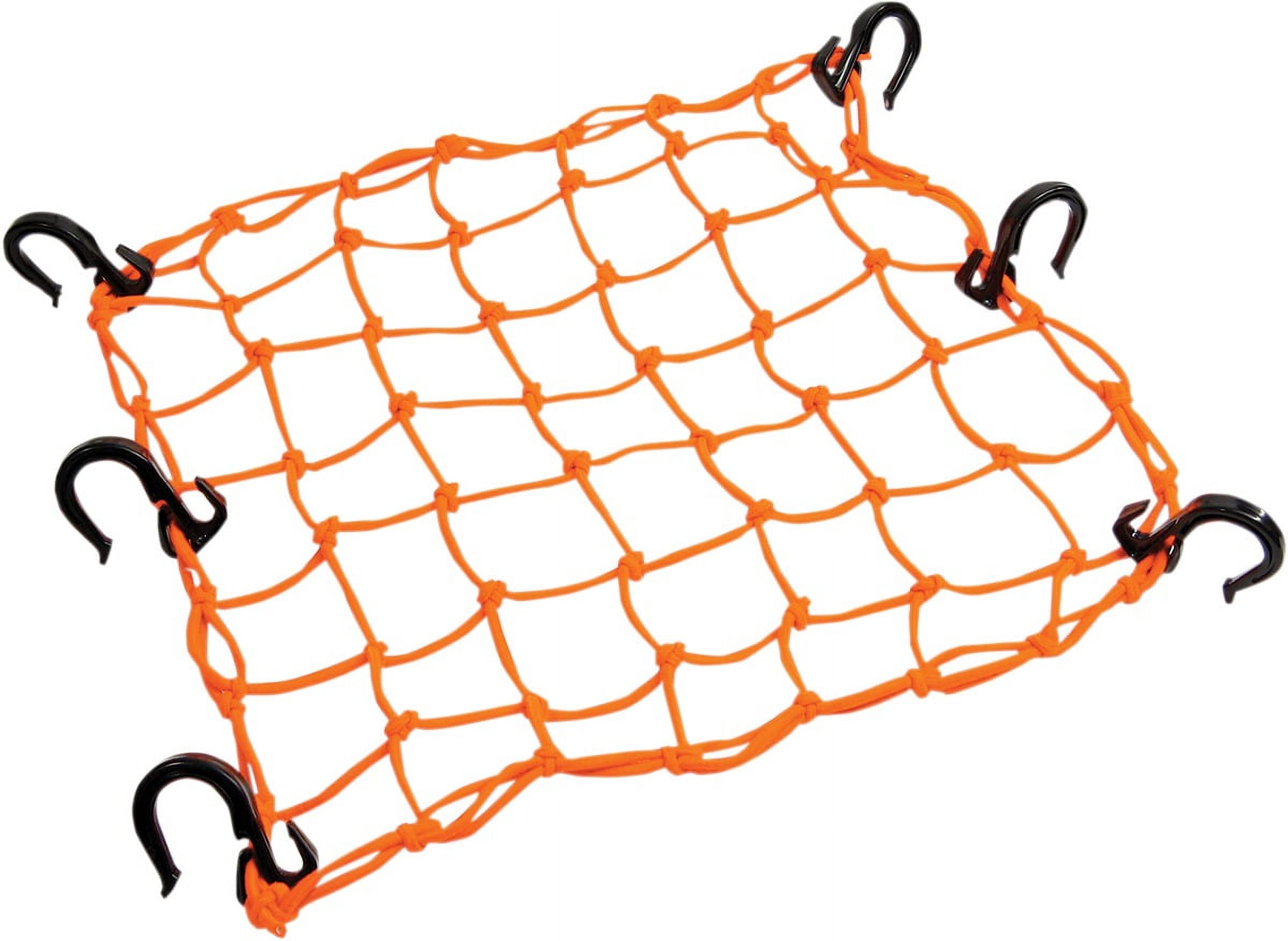 Orange 15"X15" Cargo Net Featuring 6 Adjustable Hooks & Tight 2"x2 ...
