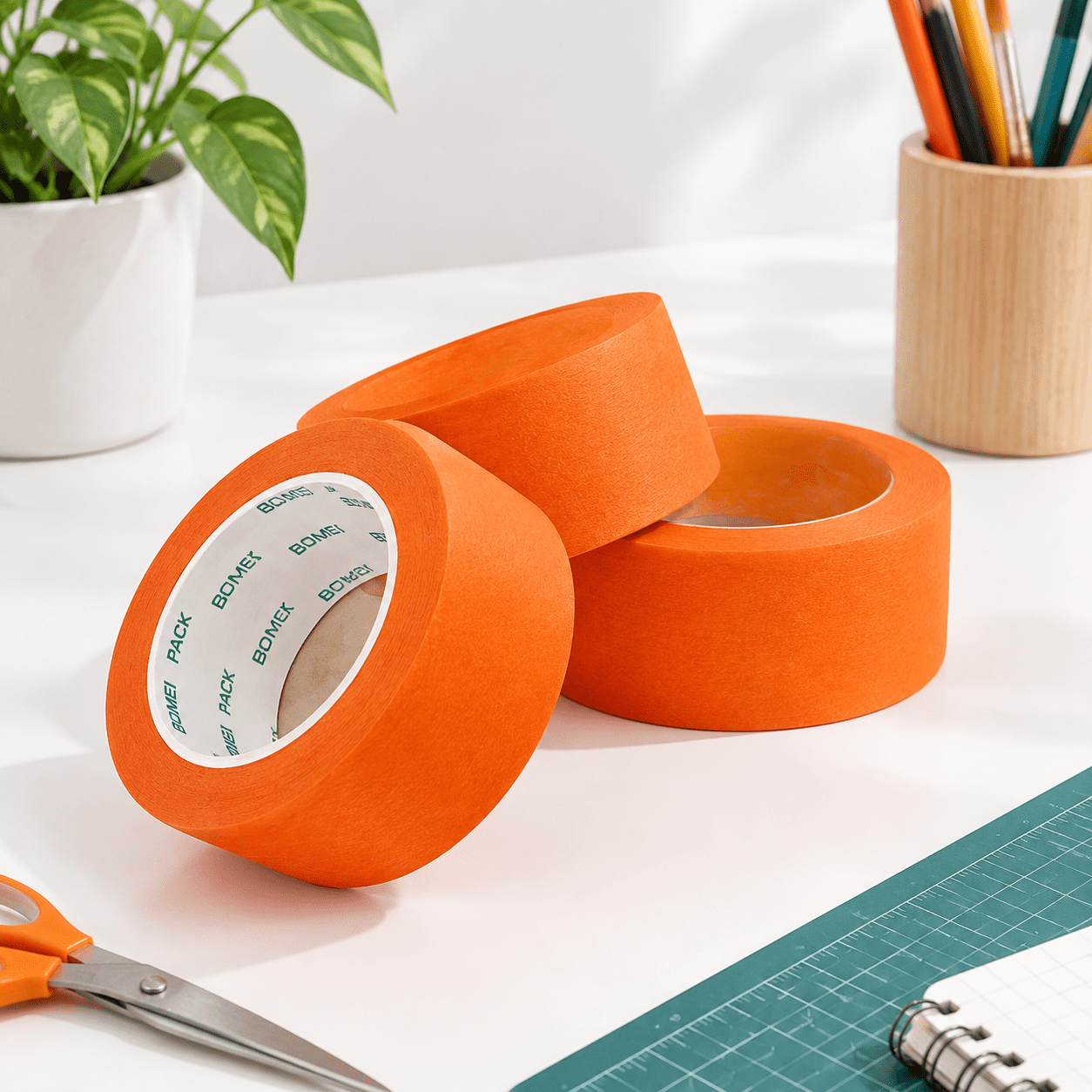 Orange 2 Inch Wide Painter's Masking Tape, 3 Roll Bulk Pack (105 Total ...