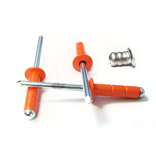 Orange 3/16" Aluminum Small Head with Steel Mandrel Multi Grip Pop ...