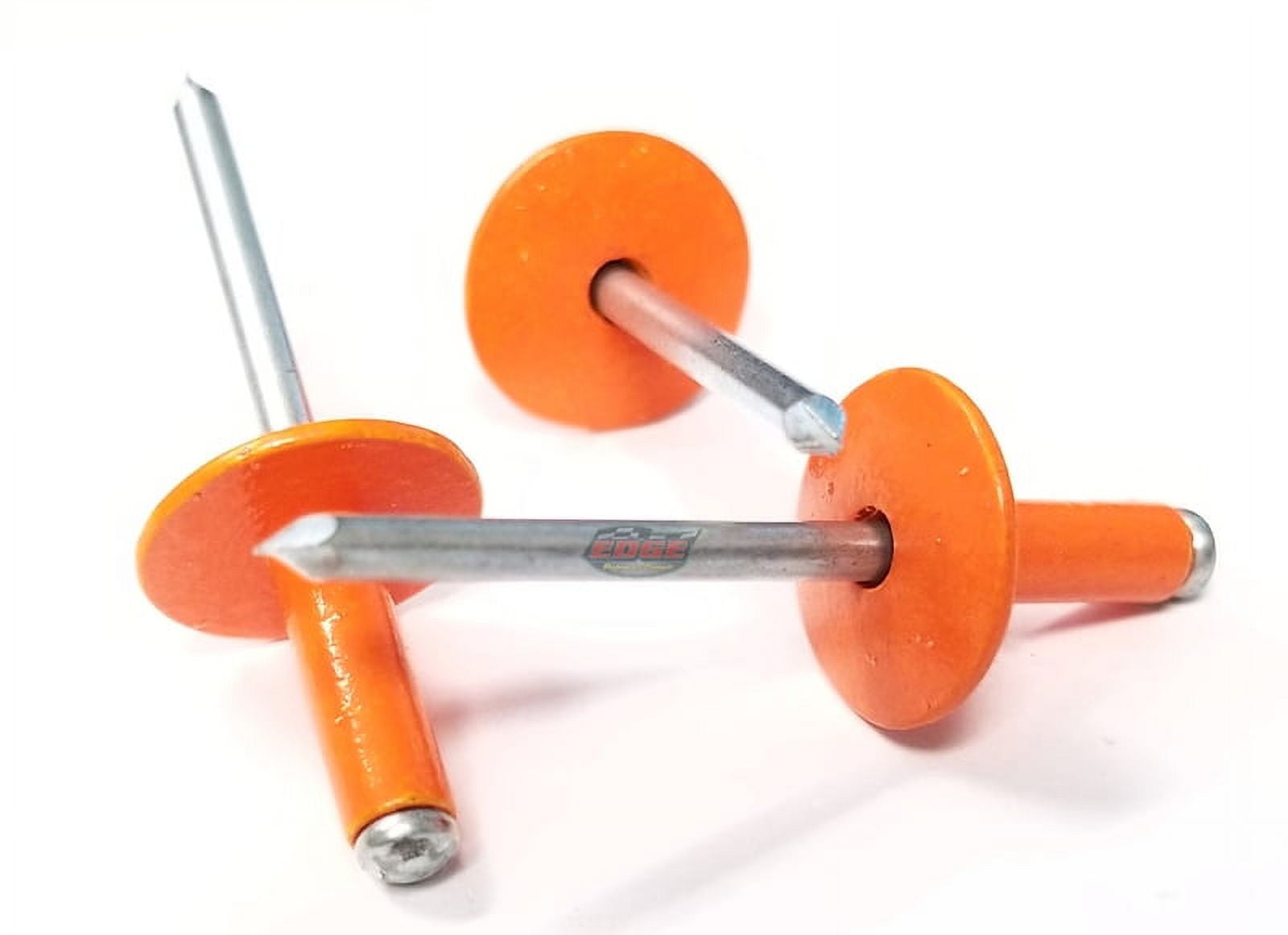 Orange 3/16" Rivet Large Flange Aluminum Head Steel Mandrel Blind Pop ...
