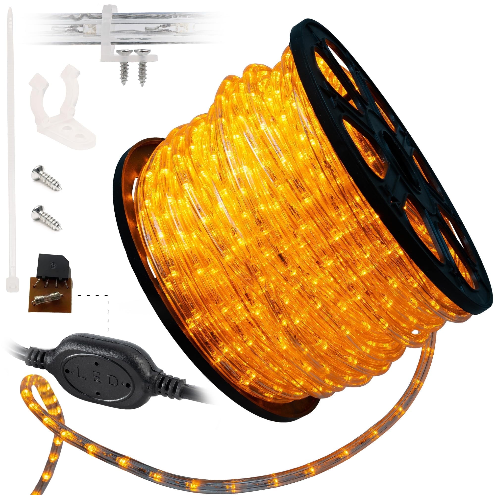 West Ivory 1656LEDs, 150ft Orange LED Rope Light, Connectable Outdoor ...