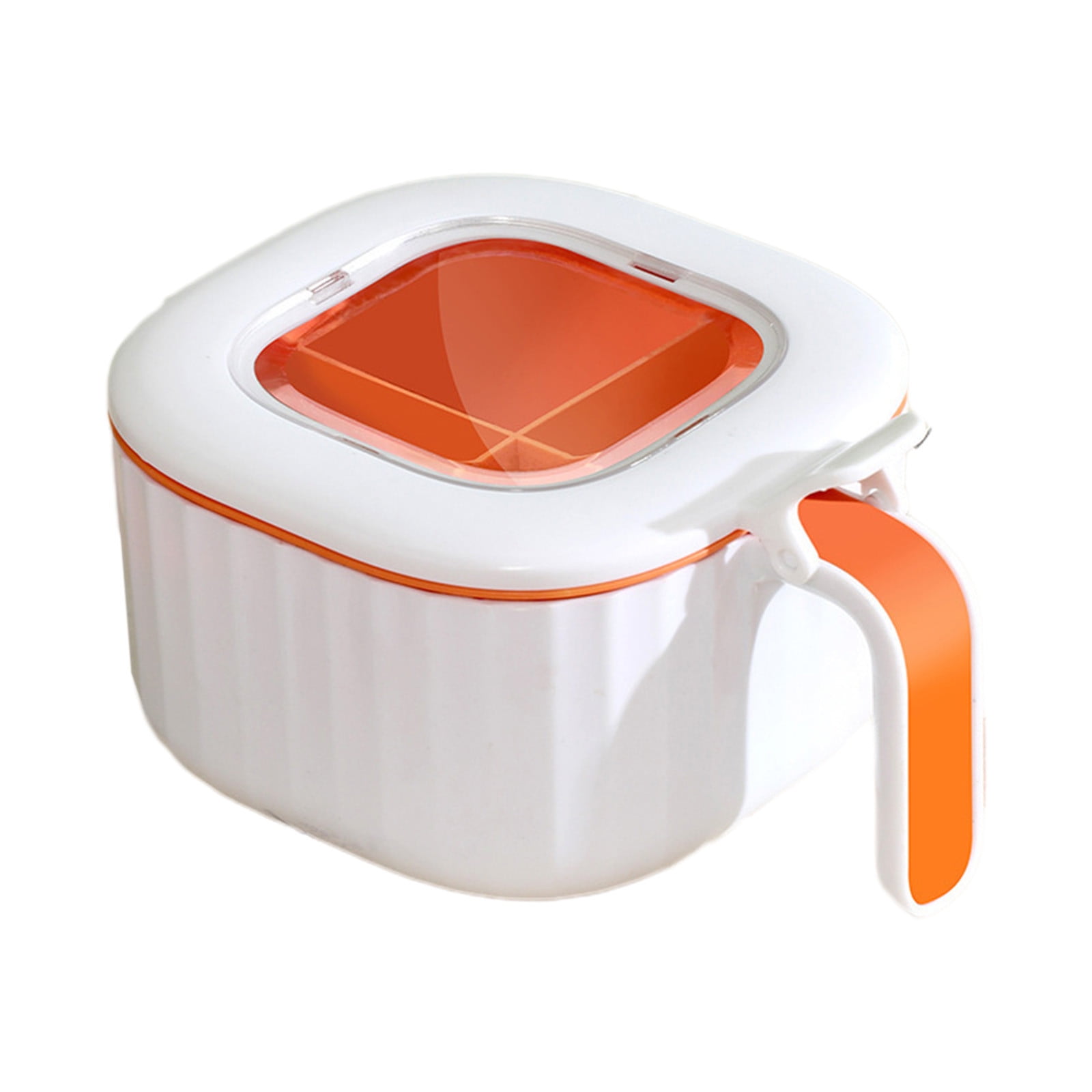 Orange 4 Compartment Spice Organizer With Lids And Spoons Airtight ...