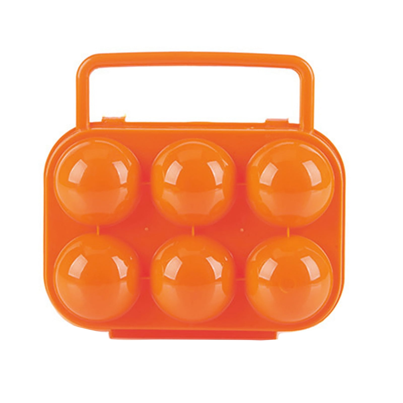 Orange 6 Grid Handle Egg Container For Refrigerator, Portable Eggs ...