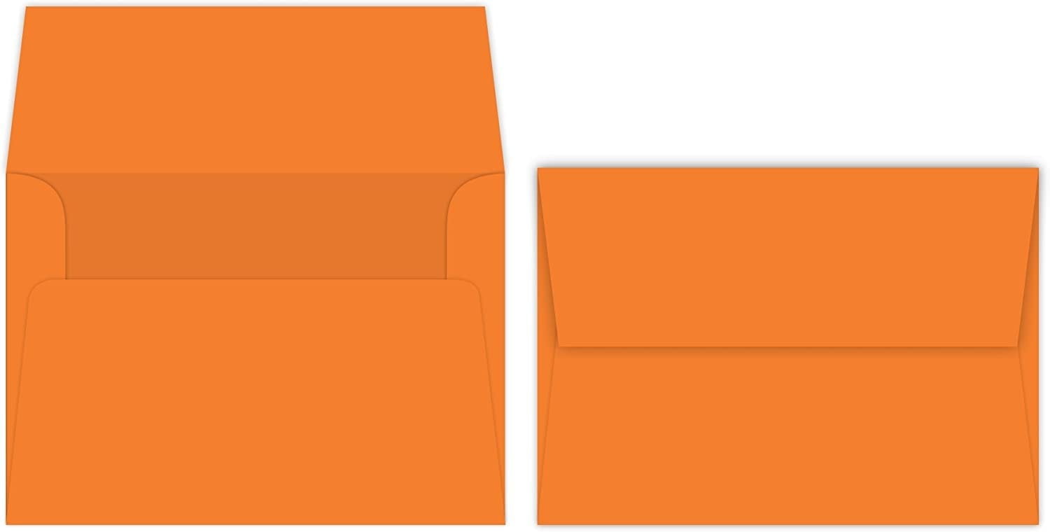 Muted Orange A7 Bright Color Envelopes - 5 1/4 x 7 1/4 Inches - Perfect ...