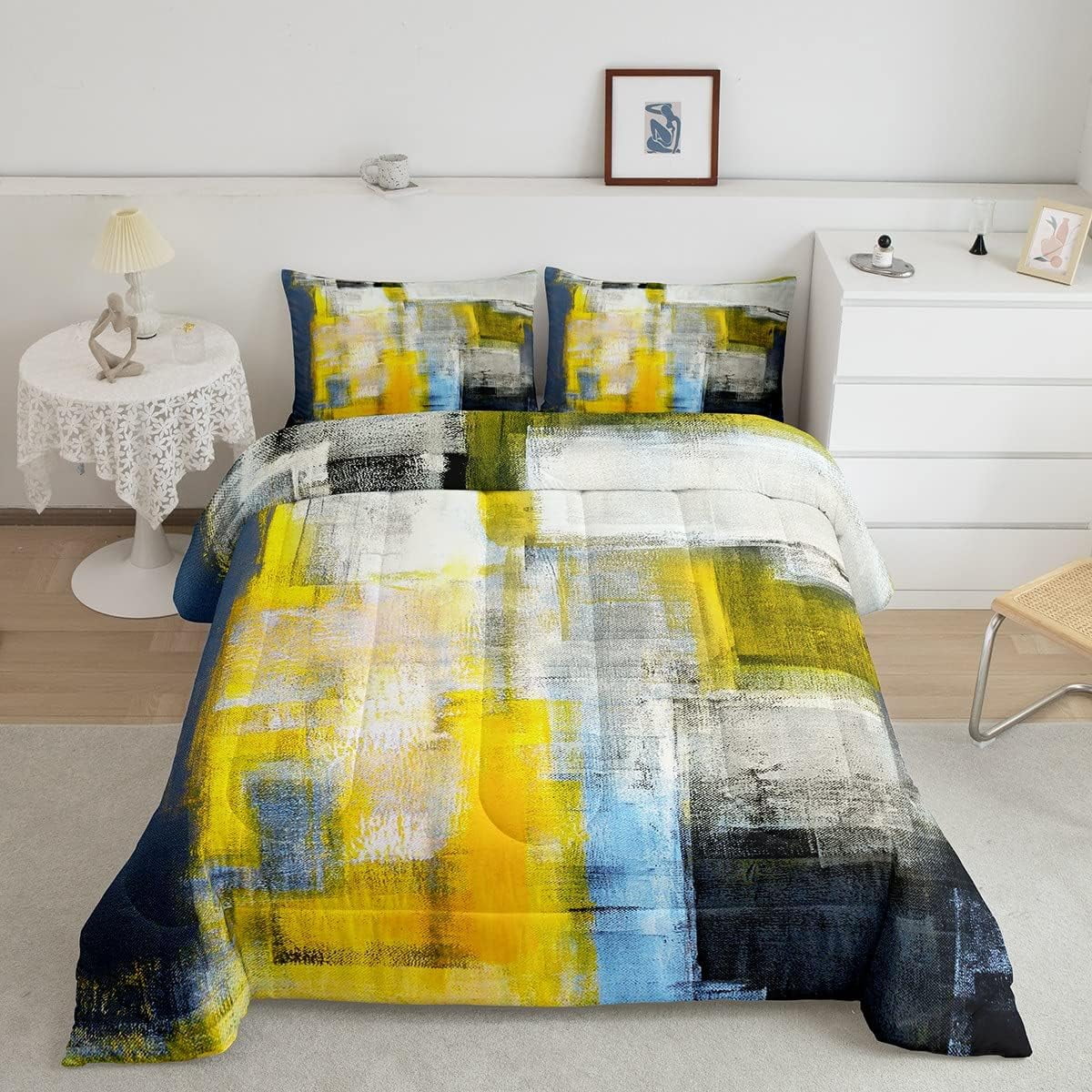 Orange Abstract Bedding Sets Grey Ombre Comforter Set Grunge Gradient ...
