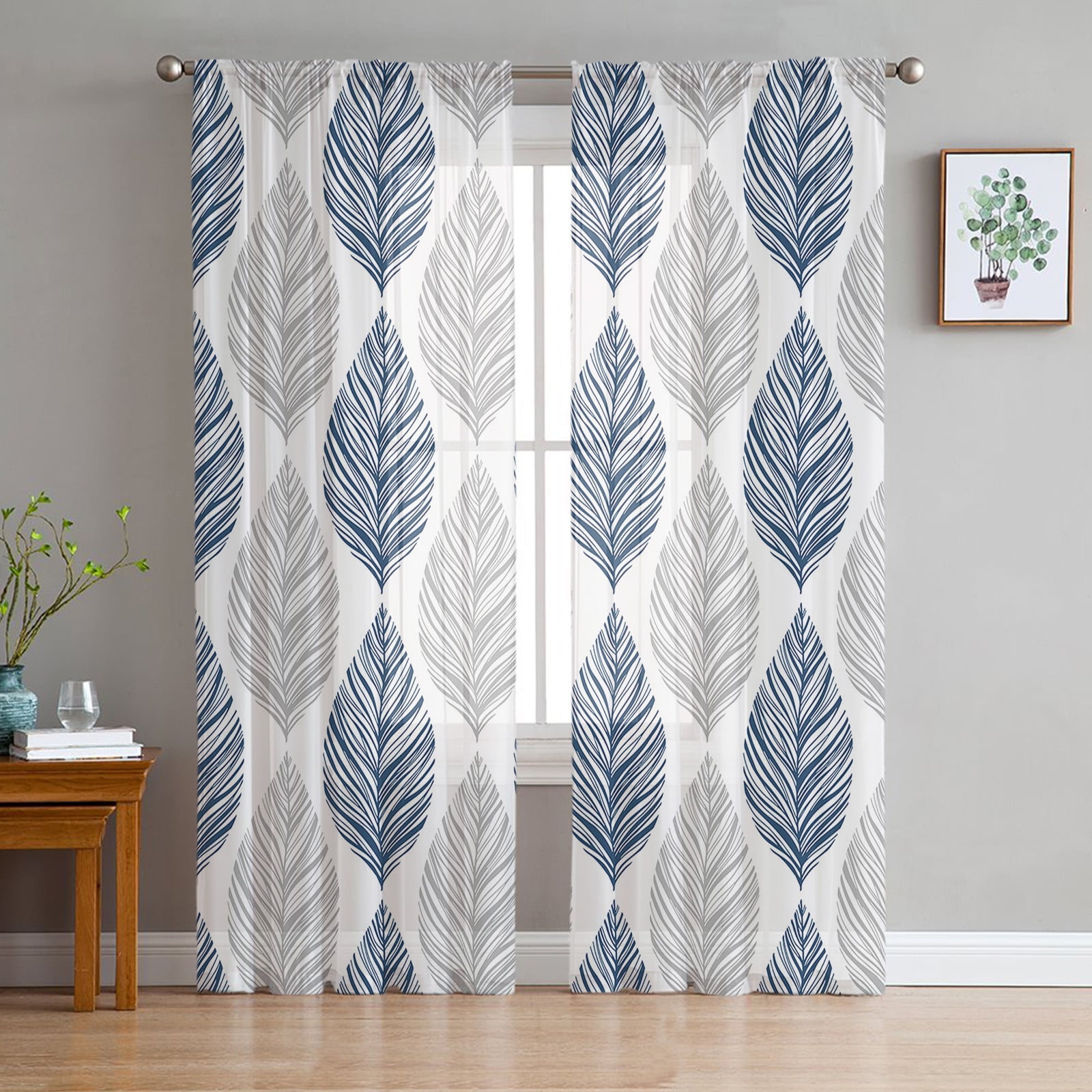 Orange Abstract Plant Leaf Texture Autumn Bedroom Transparent Sheer ...