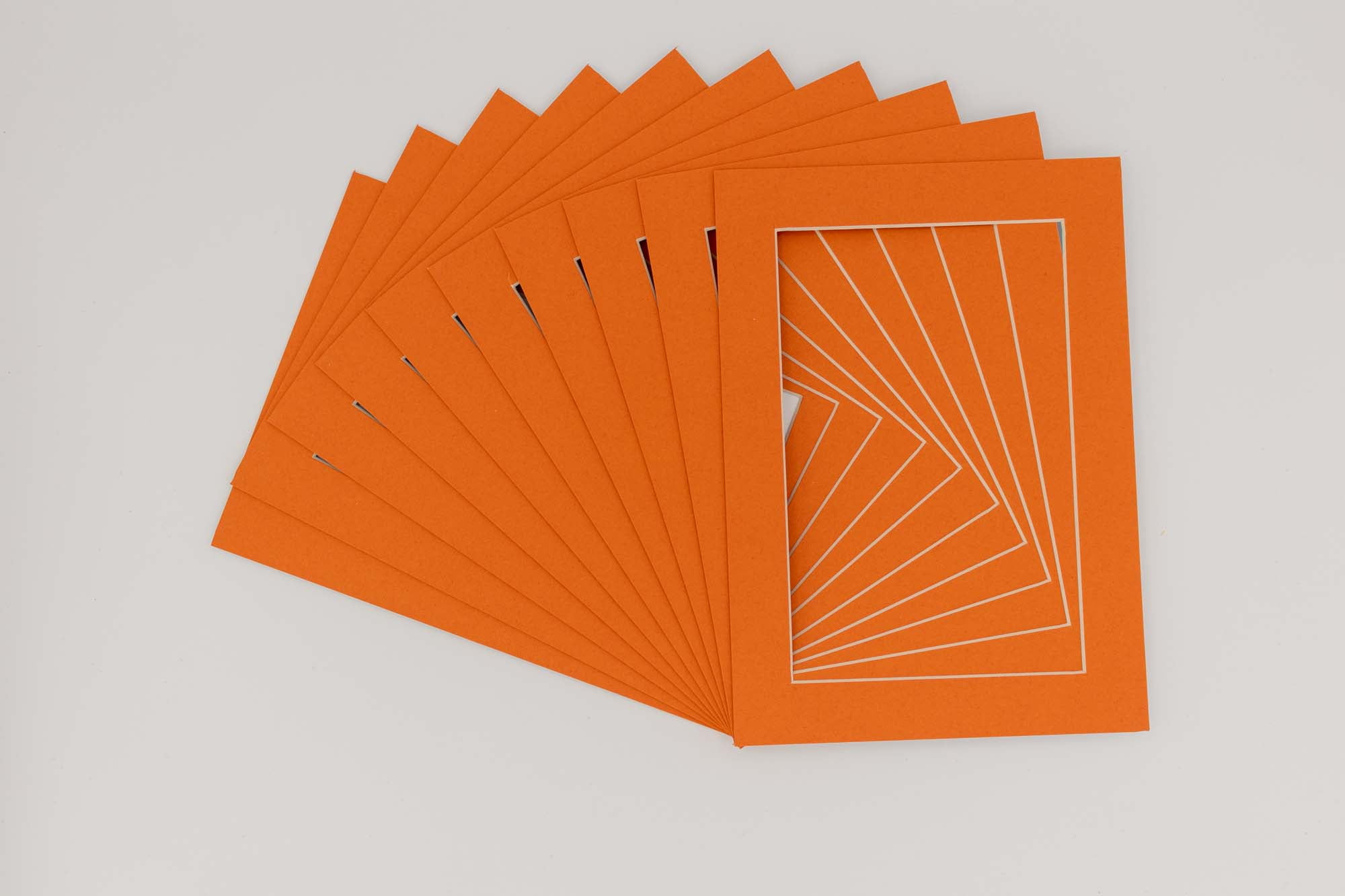 Orange Acid Free 5x7 Picture Frame Mats with White Core Bevel Cut for ...