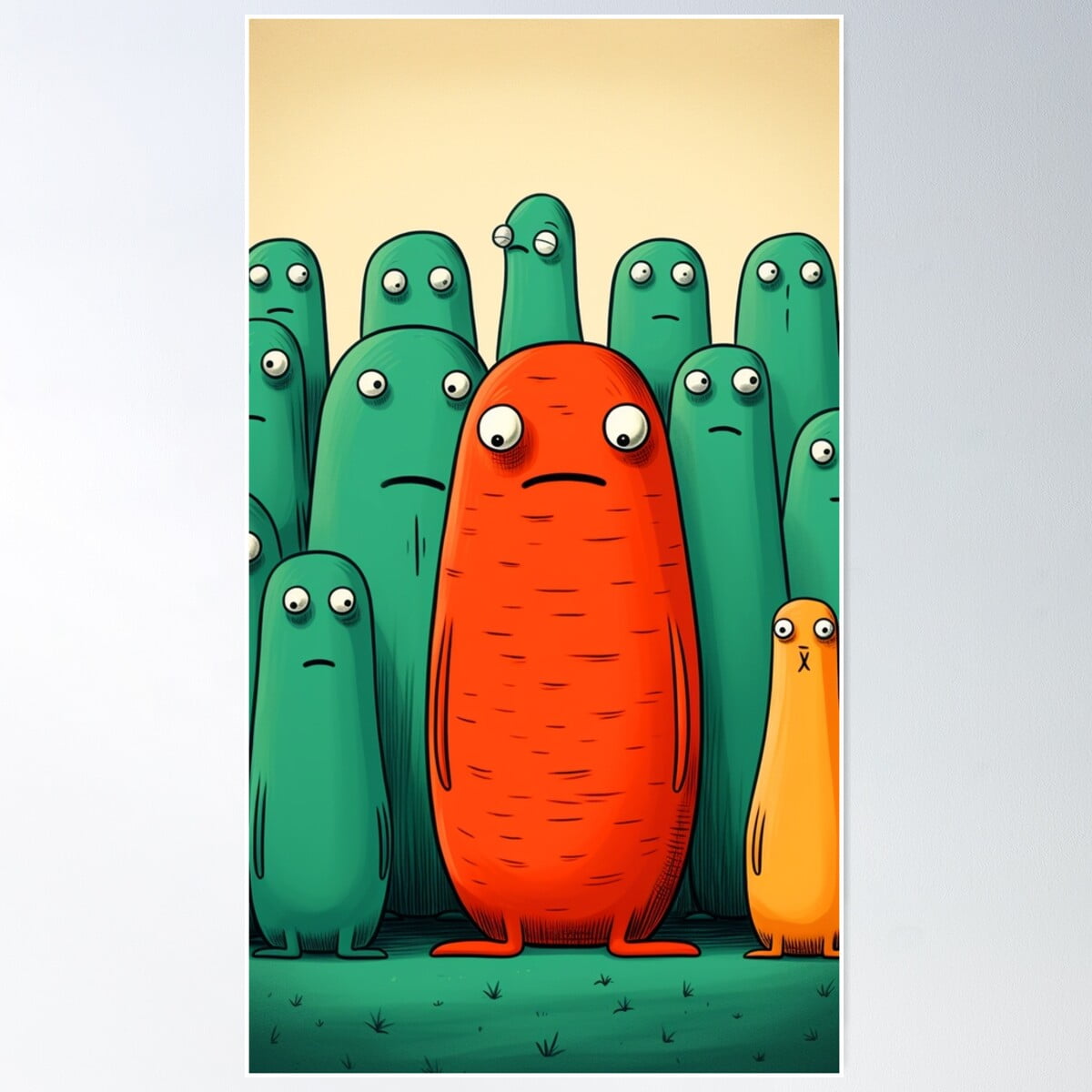 Orange Alien Poster Wall Art, Modern Wall Decor For Living Room Bedroom ...