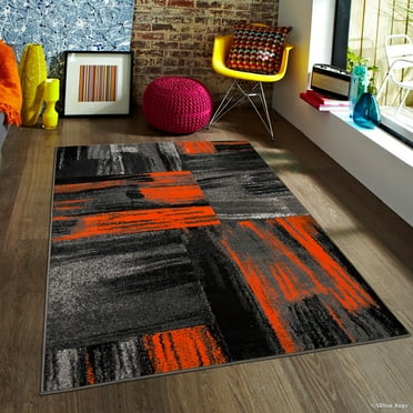 AllStar Rugs Orange/Gray Area Rug - Walmart.com