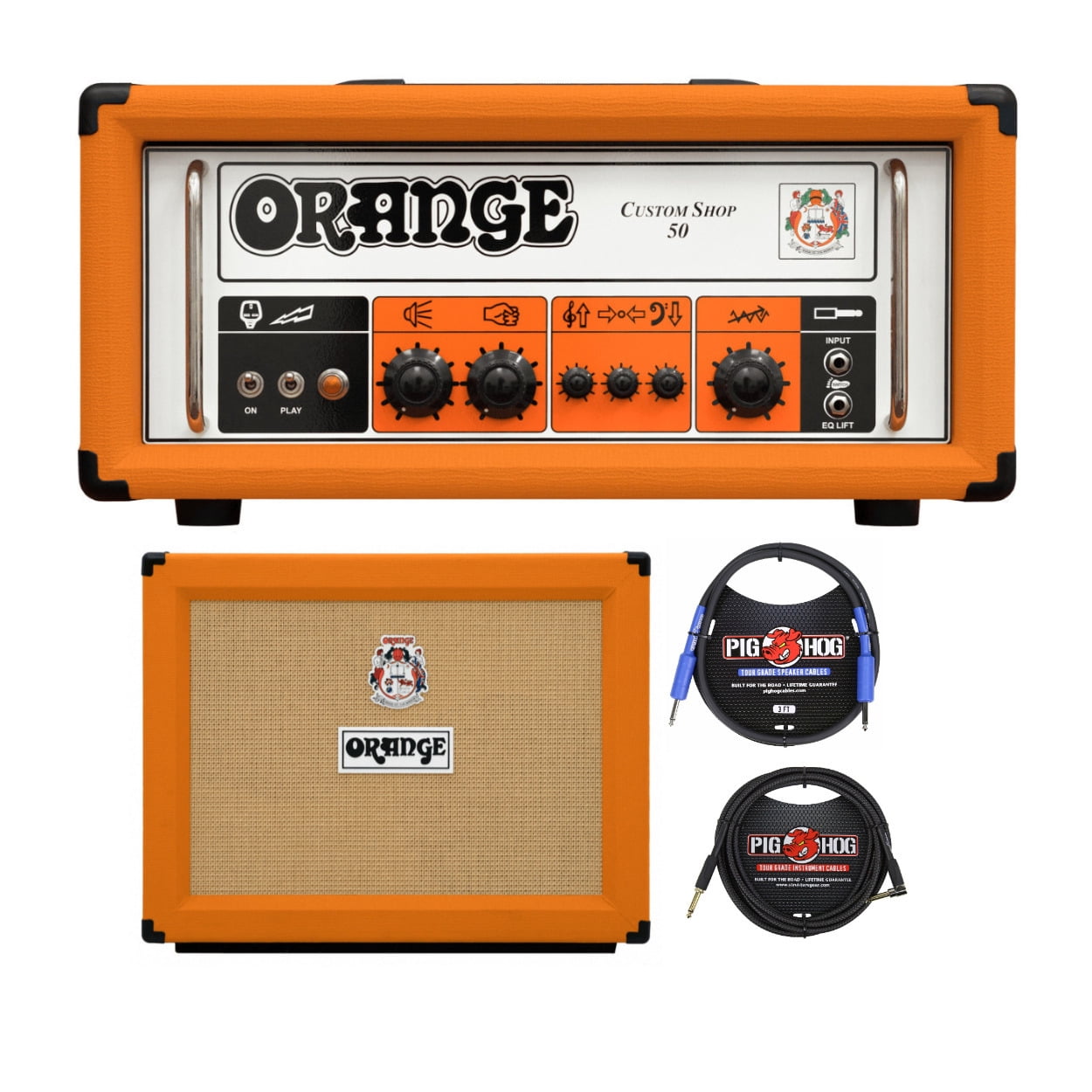 Orange Amps CS50 Custom Shop 50W Tube Amp Head with 2x12-Inch Open Back ...